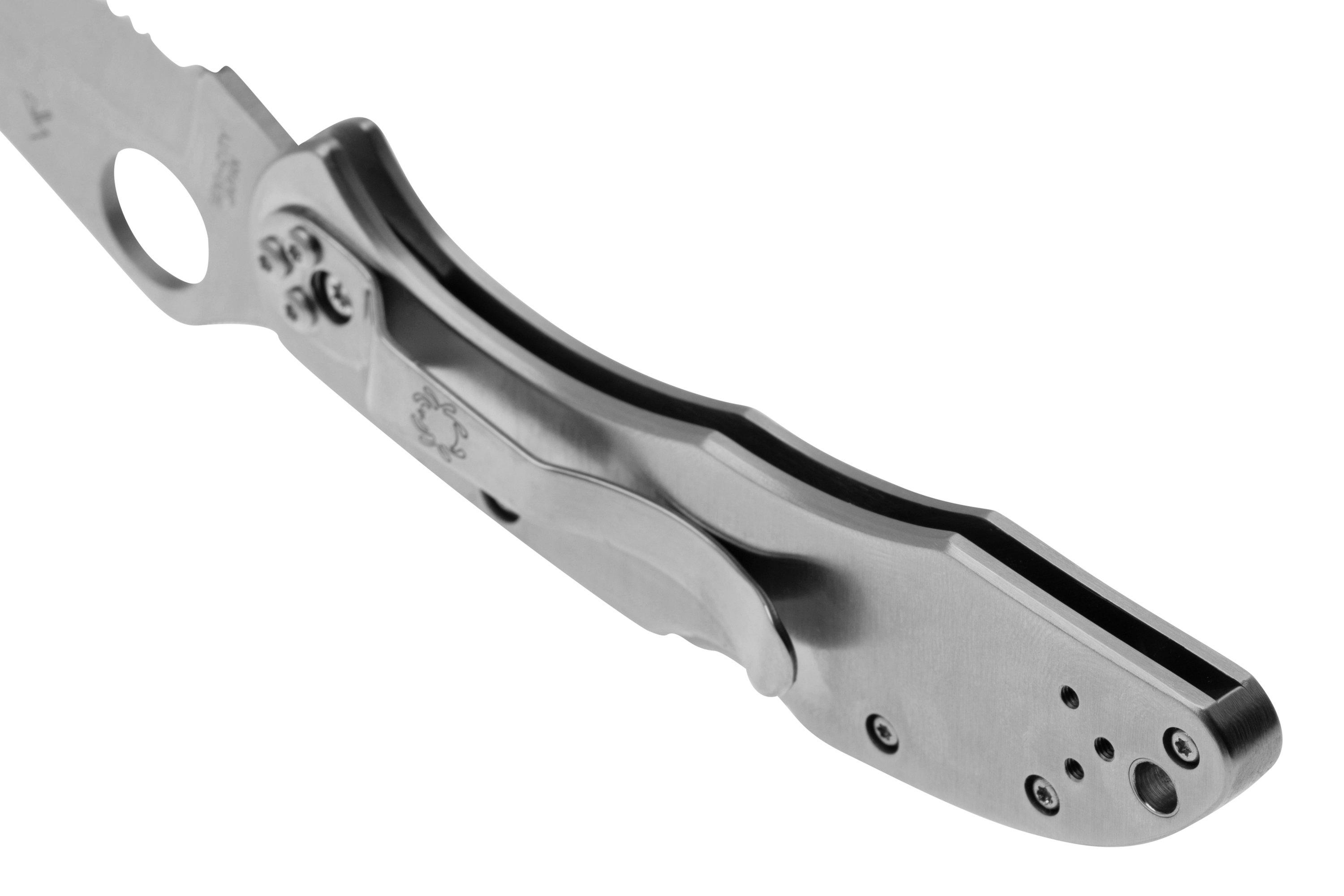 Spyderco Delica 4 Stainless Steel C11PS partially serrated pocket knife | Advantageously ...