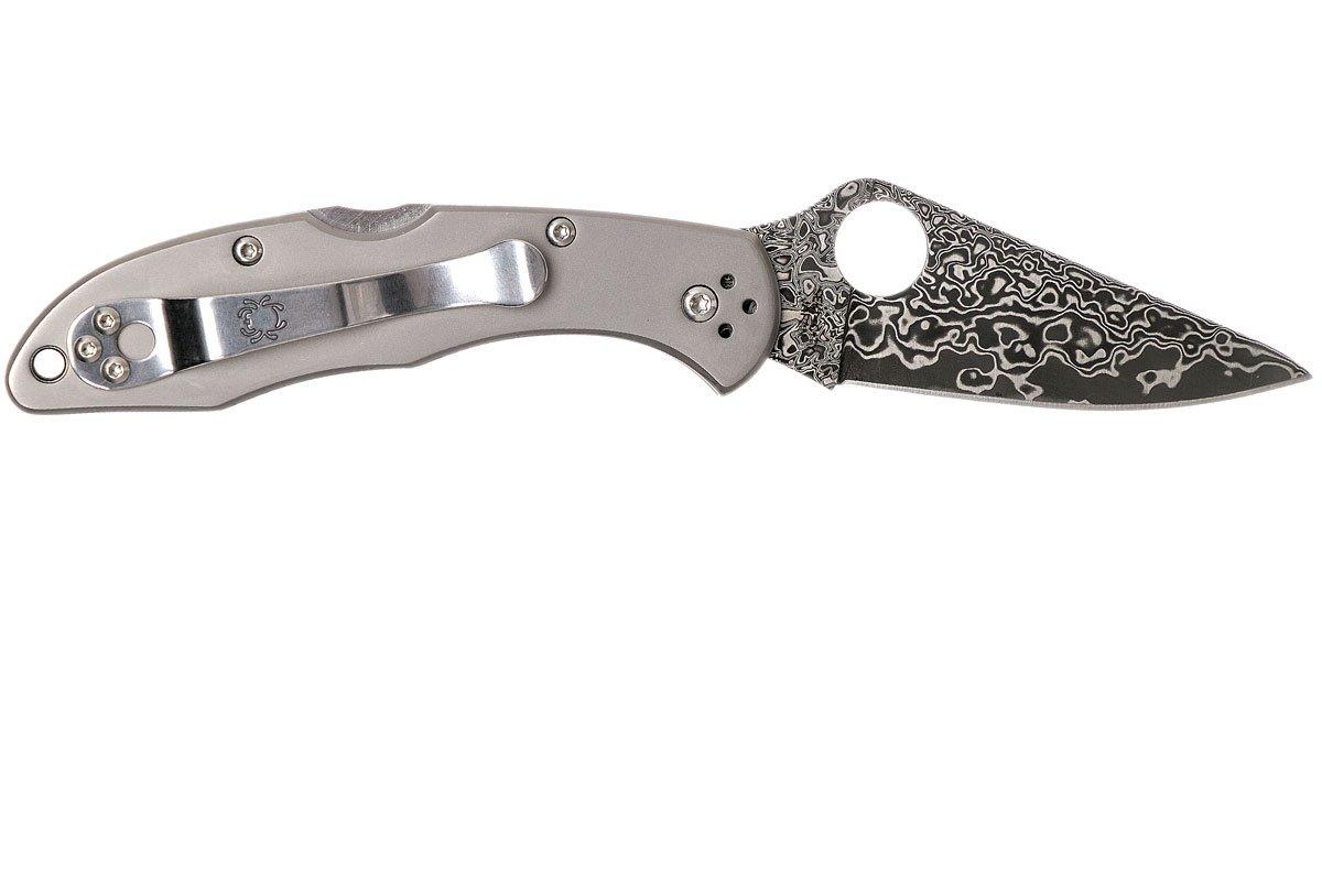 Spyderco Delica 4 Titanium Damascus C11TIPD pocket knife ...
