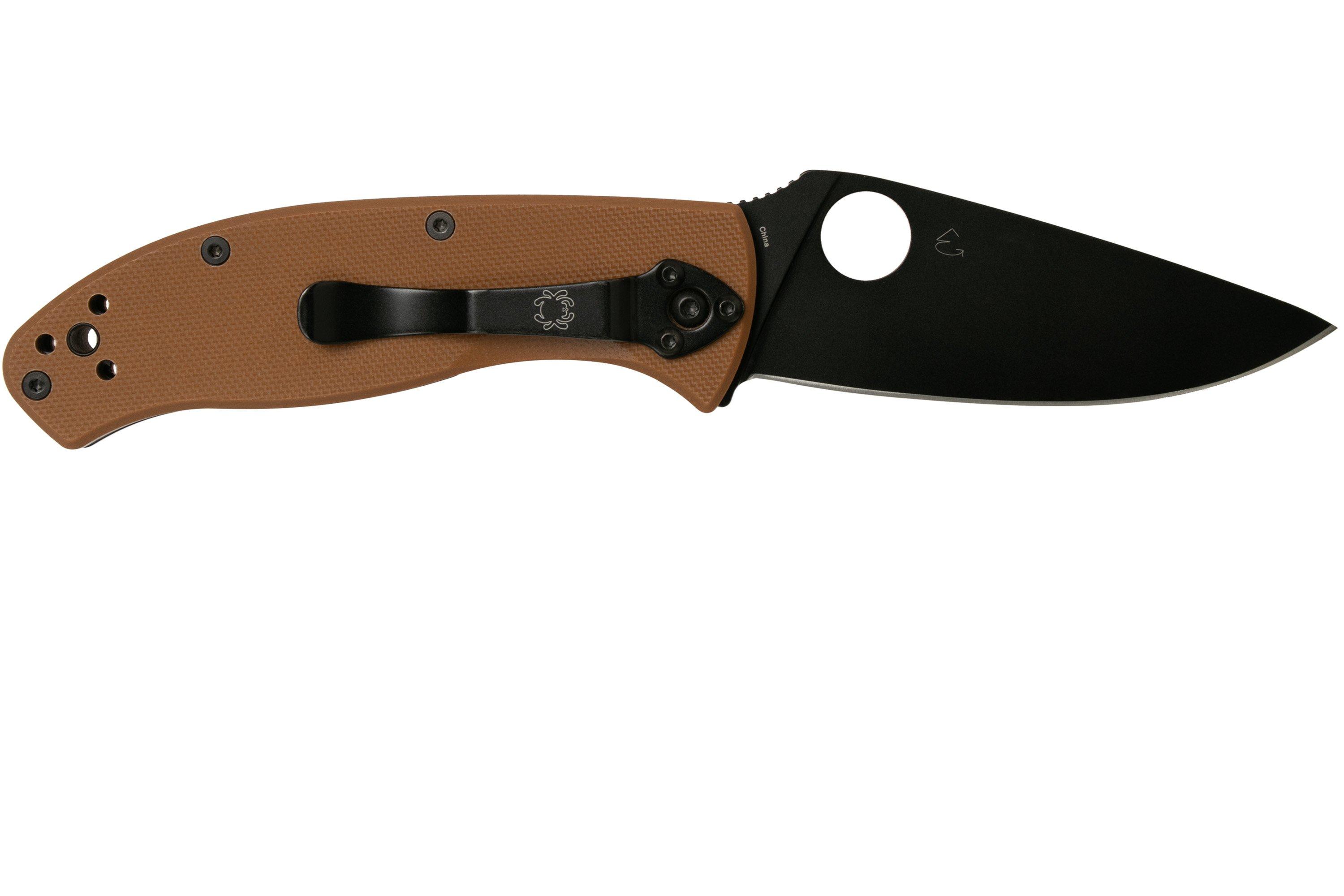 Spyderco Tenacious Brown Black C122GPBBN pocket knife | Advantageously ...