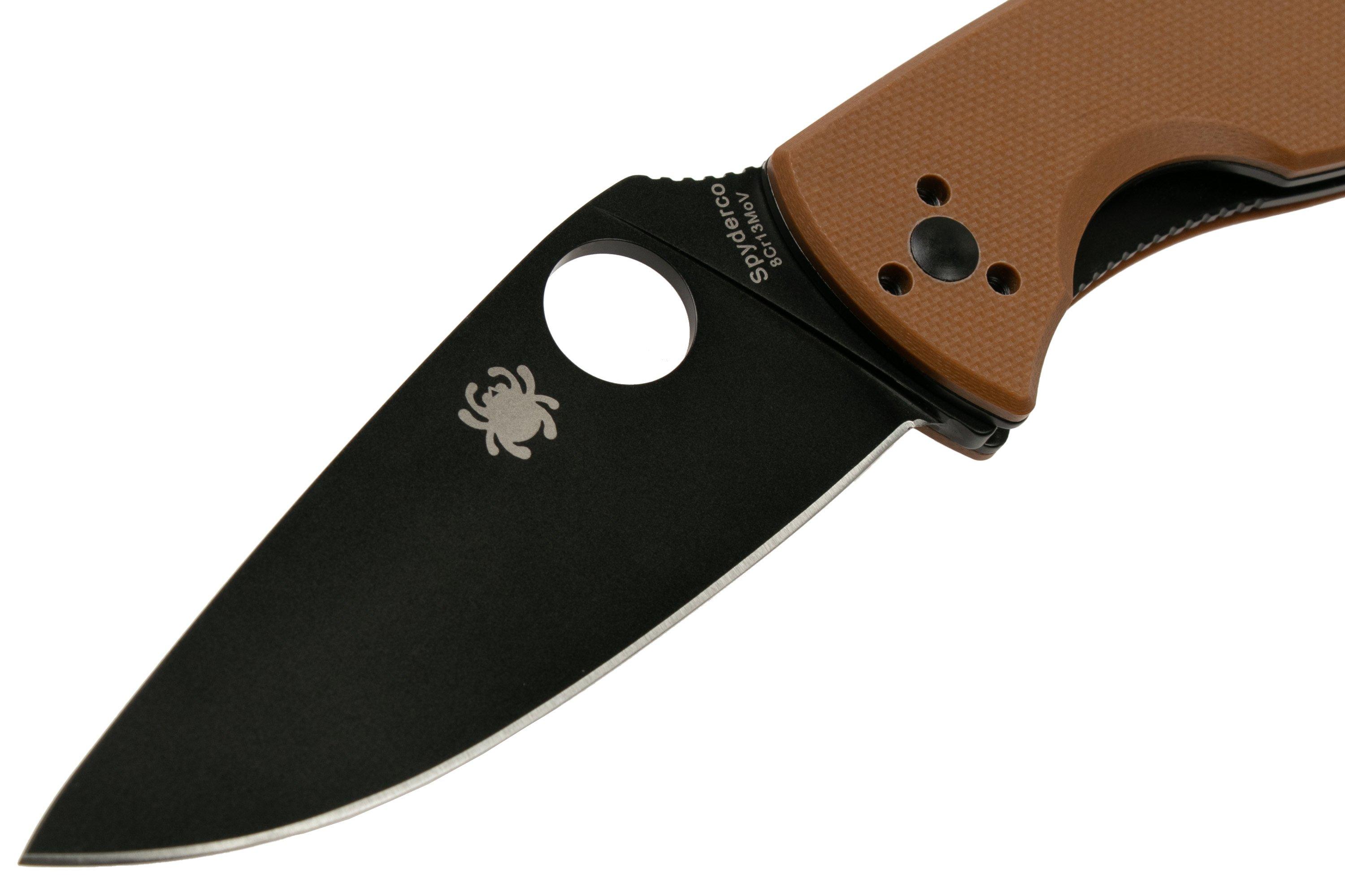 Spyderco Tenacious Brown Black C122GPBBN pocket knife | Advantageously ...