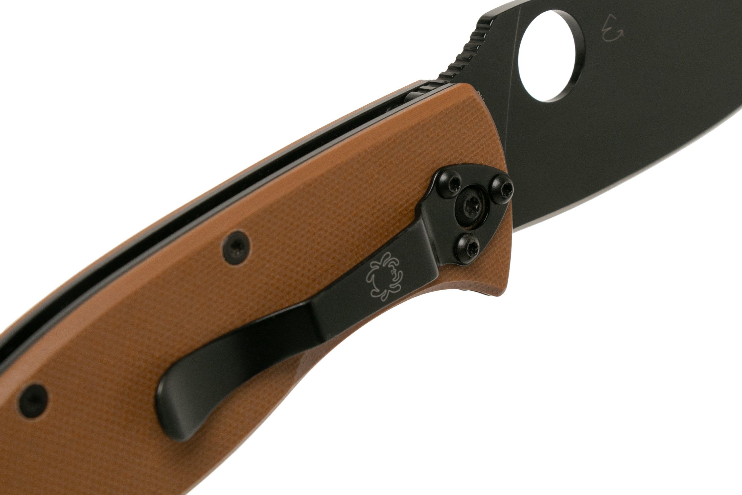 Spyderco Tenacious Brown Black C122GPBBN pocket knife | Advantageously ...