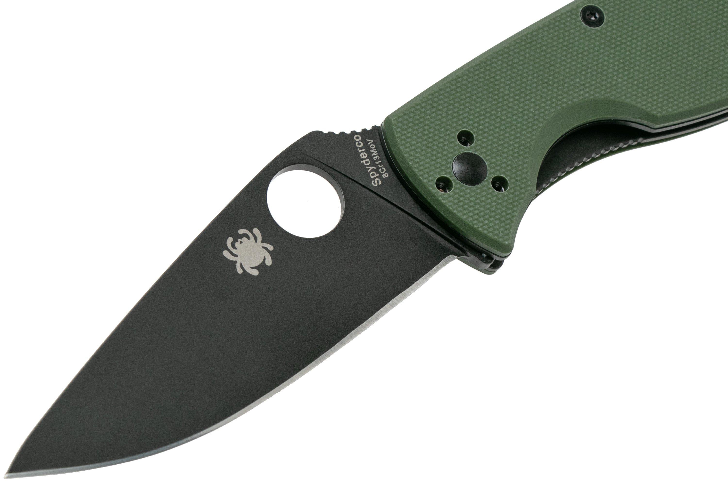 Spyderco Tenacious Green Black C122GPBGR pocket knife | Advantageously ...