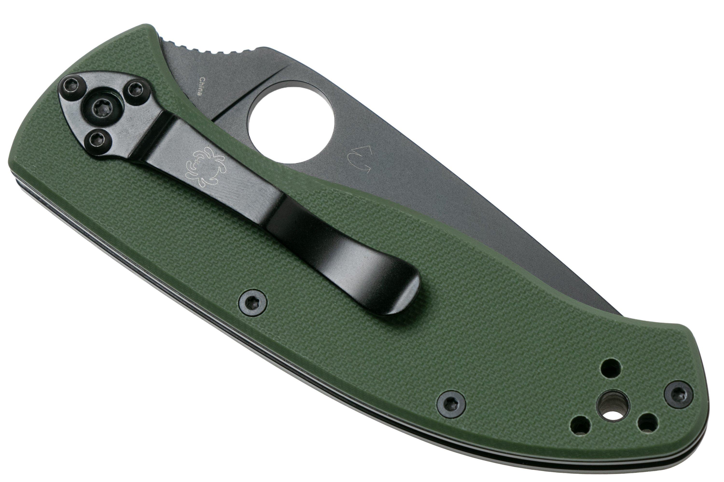 Spyderco Tenacious Green Black C122GPBGR pocket knife | Advantageously ...