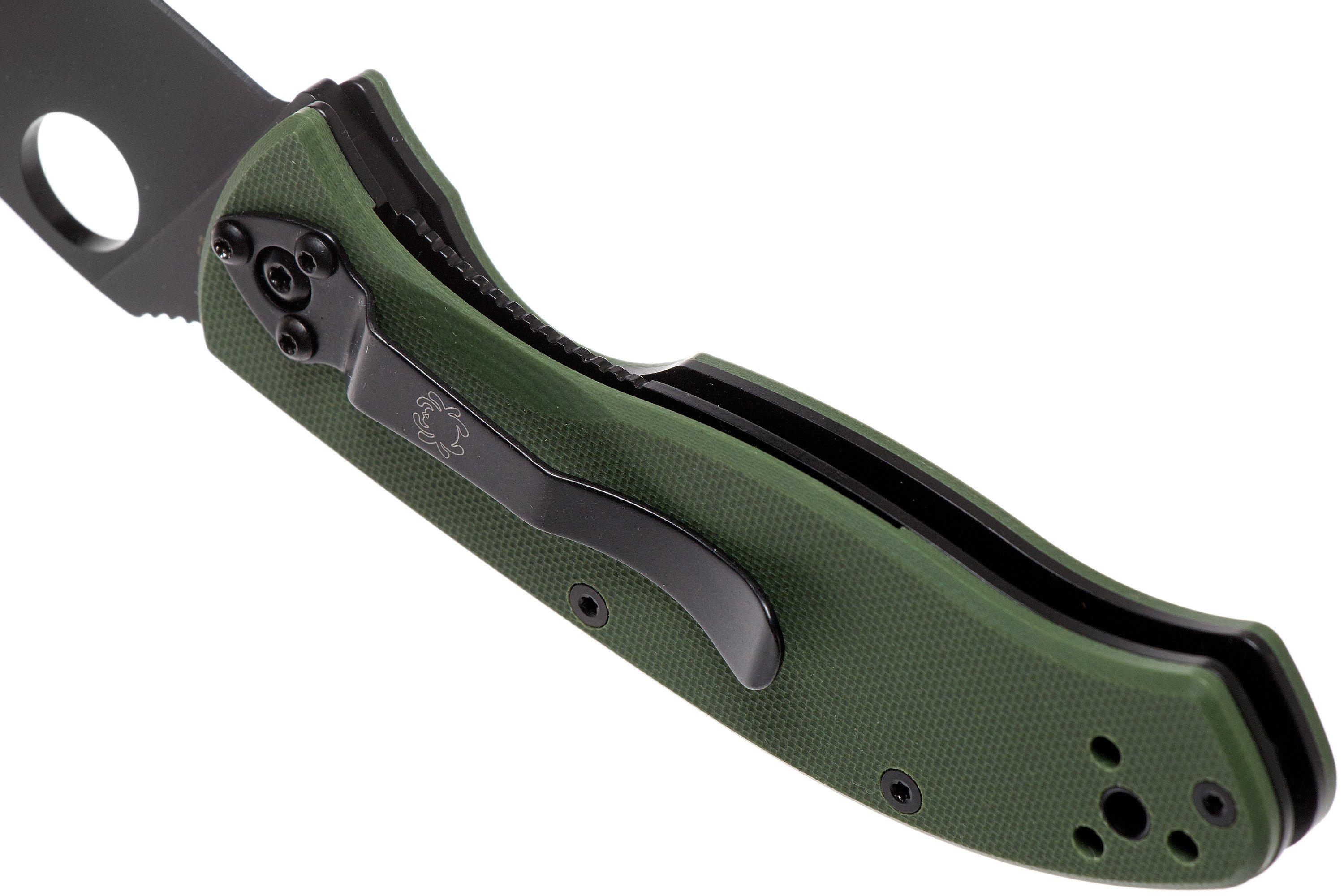Spyderco Tenacious Green Black C122GPBGR pocket knife | Advantageously ...