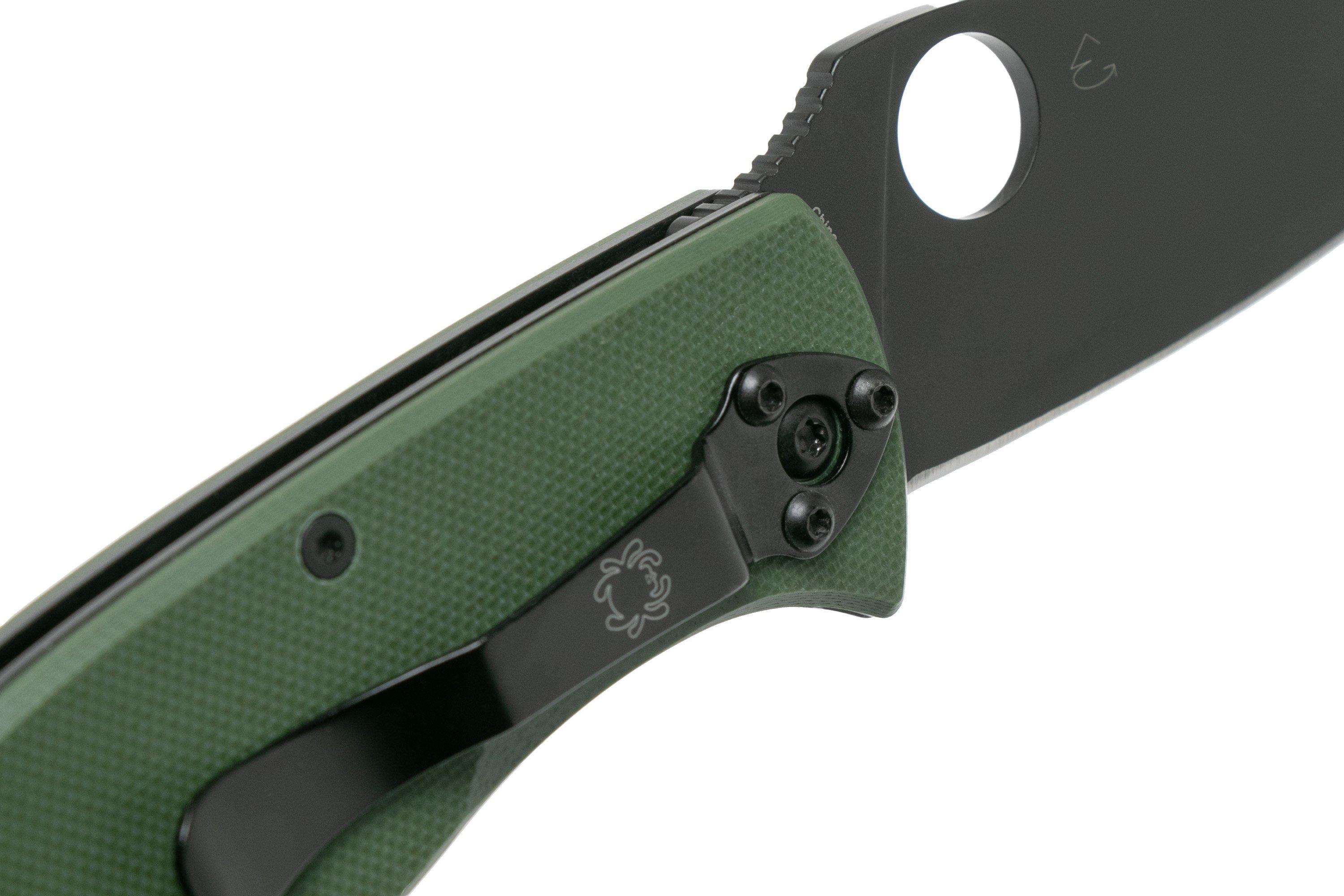 Spyderco Tenacious Green Black C122GPBGR pocket knife | Advantageously ...