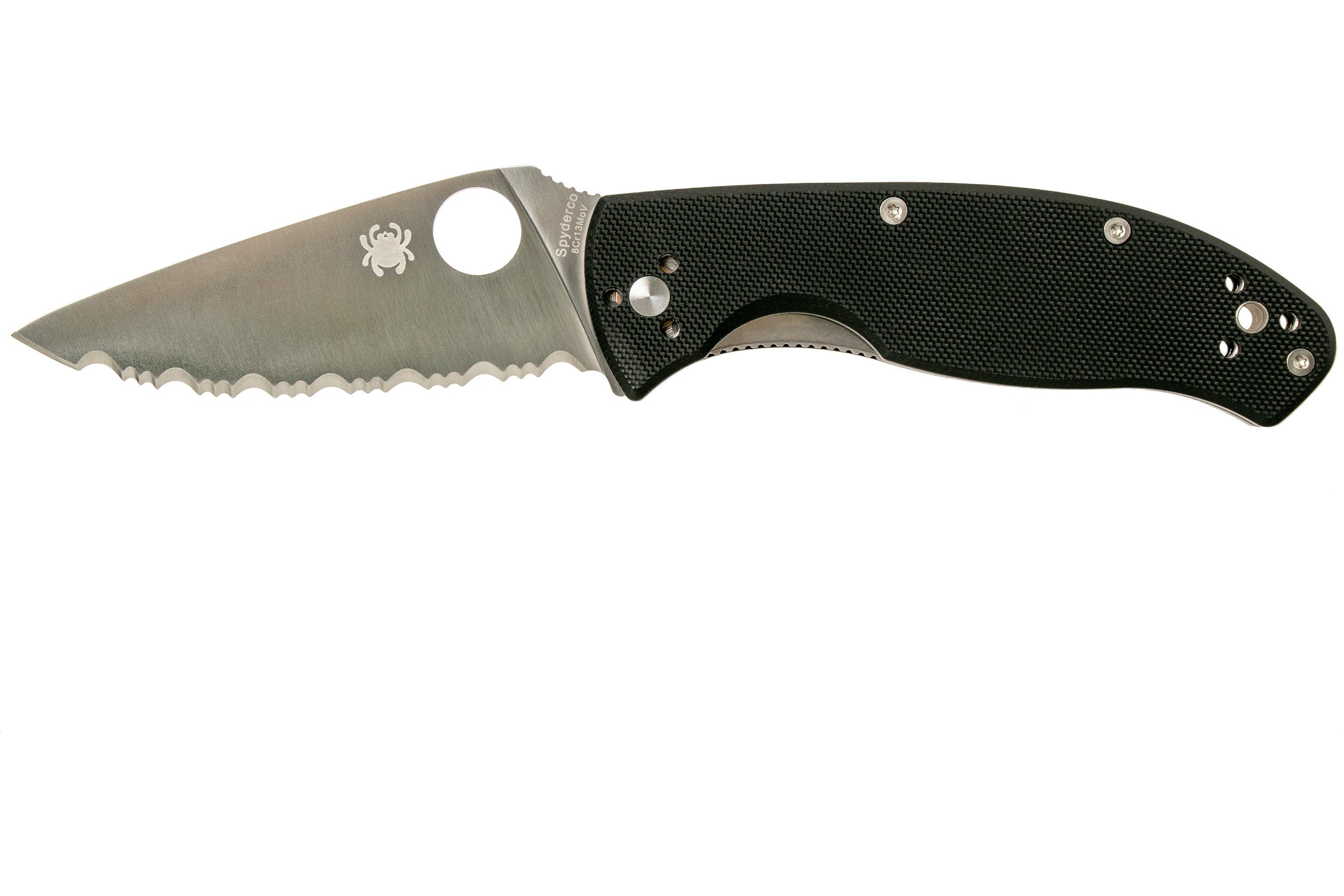 Spyderco Tenacious C122GS serrated pocket knife | Advantageously ...