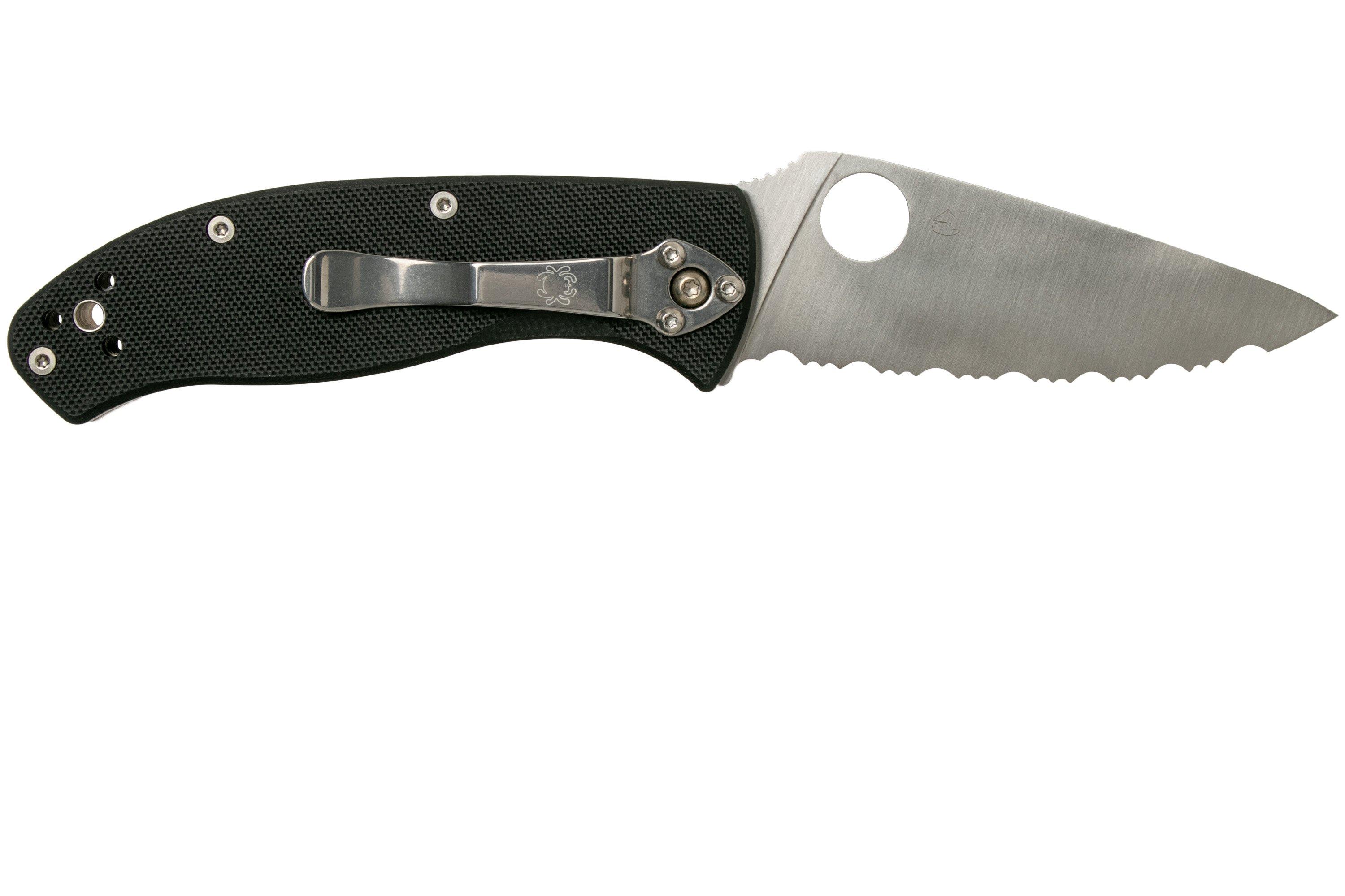 Spyderco Tenacious C122GS serrated pocket knife | Advantageously ...