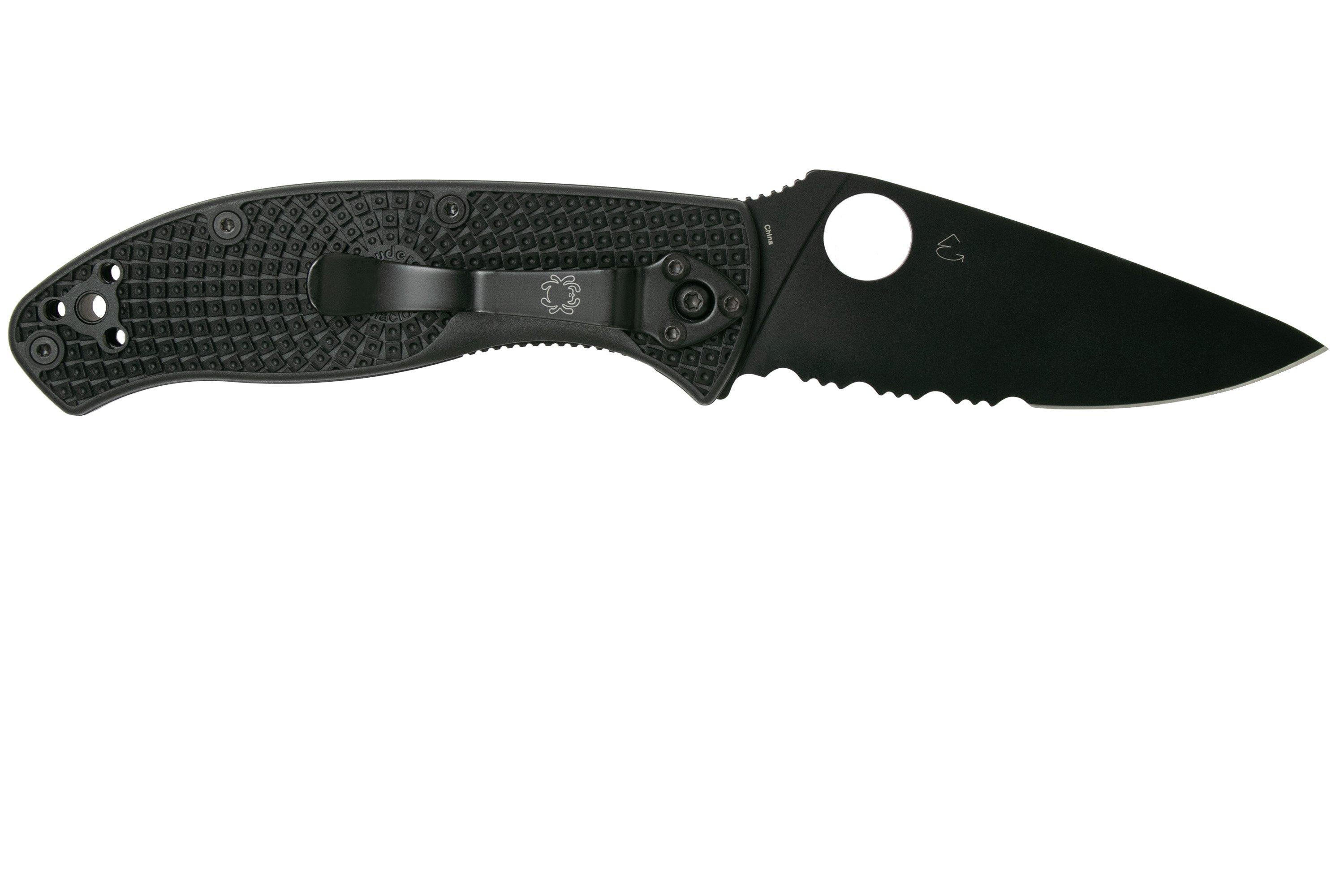 Spyderco Tenacious Lightweight Black C122PSBBK FRN partly serrated ...