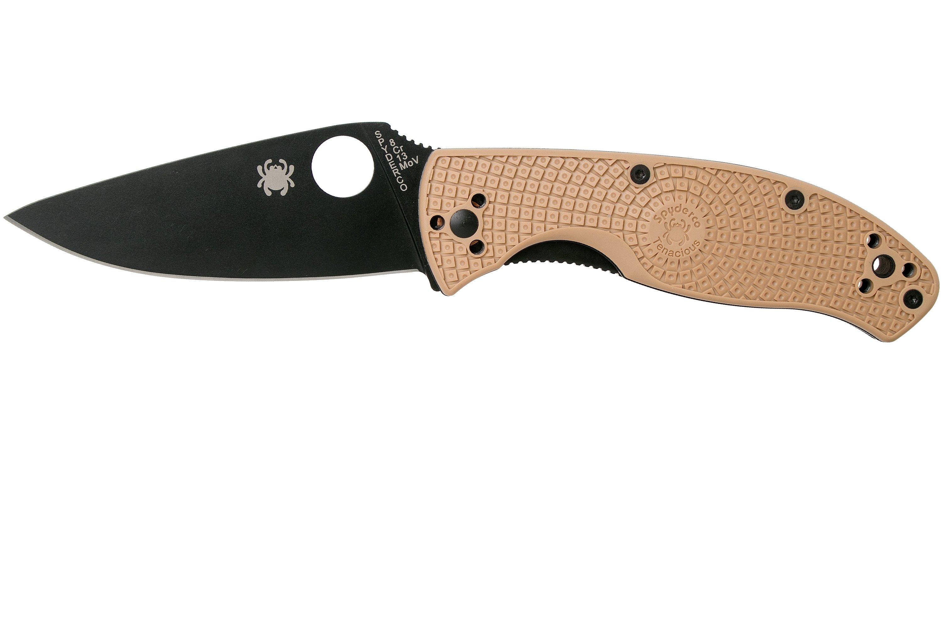 Spyderco Tenacious Lightweight Tan Black C122PTNBK FRN pocket knife ...