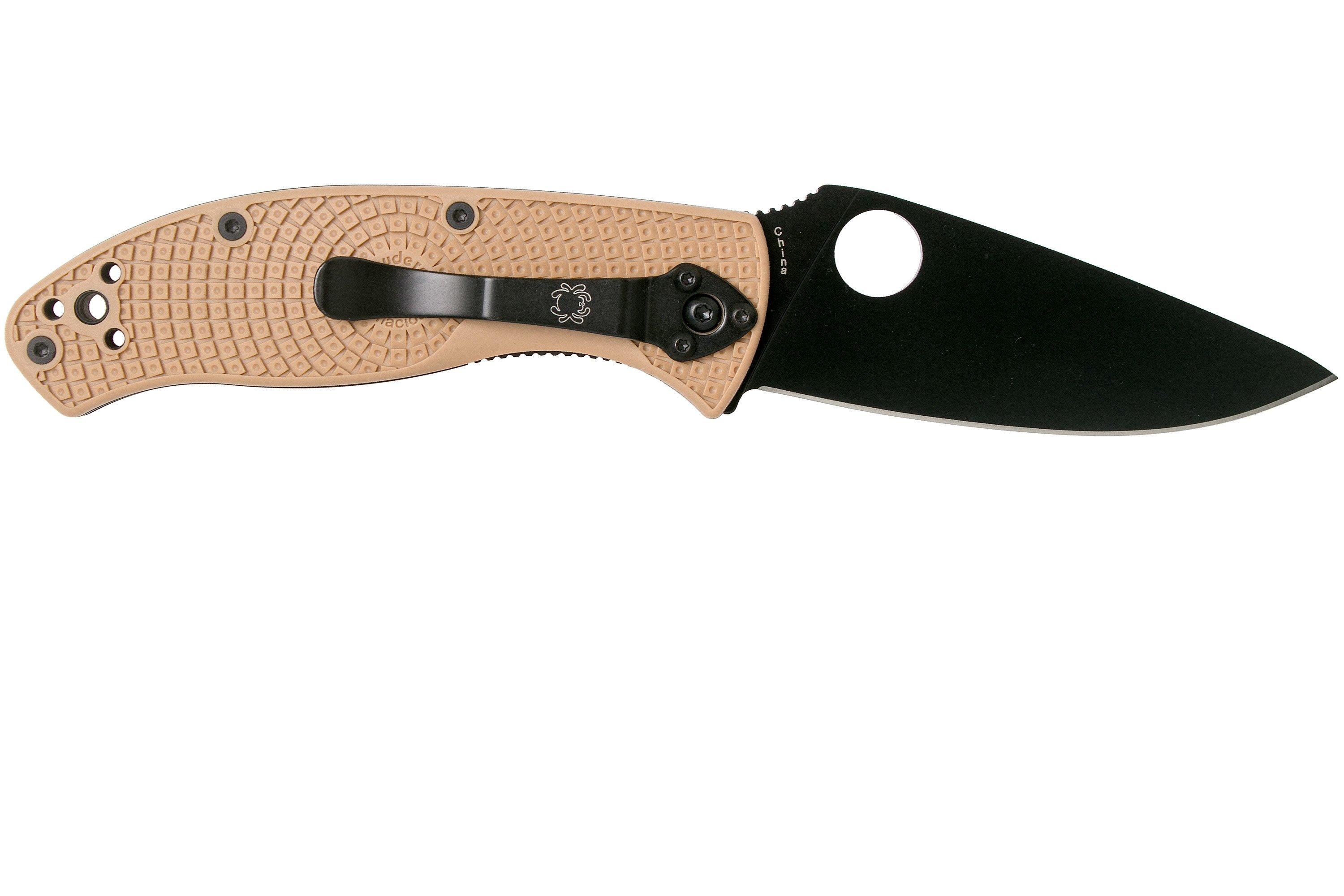 Spyderco Tenacious Lightweight Tan Black C122PTNBK FRN pocket knife ...