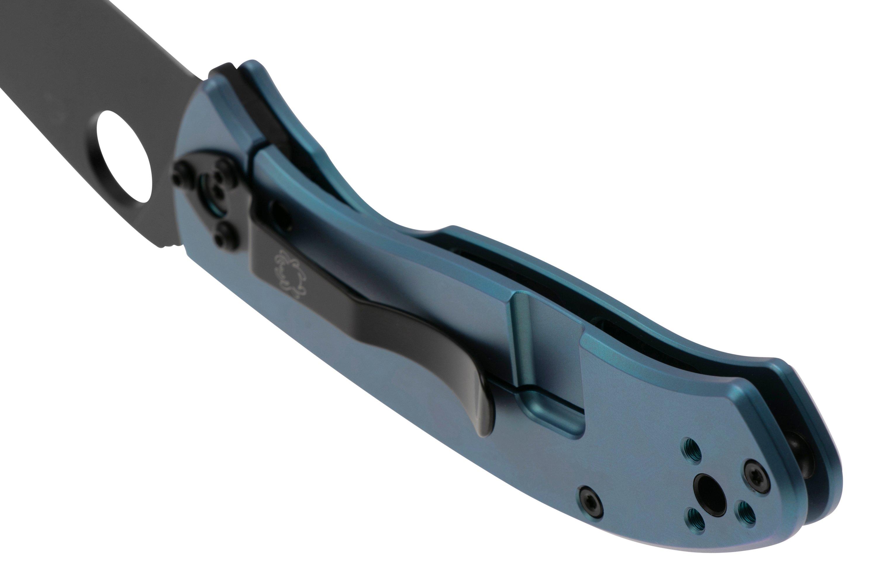Spyderco Tenacious Black C122TIBLBKP Blue Titanium pocket knife ...