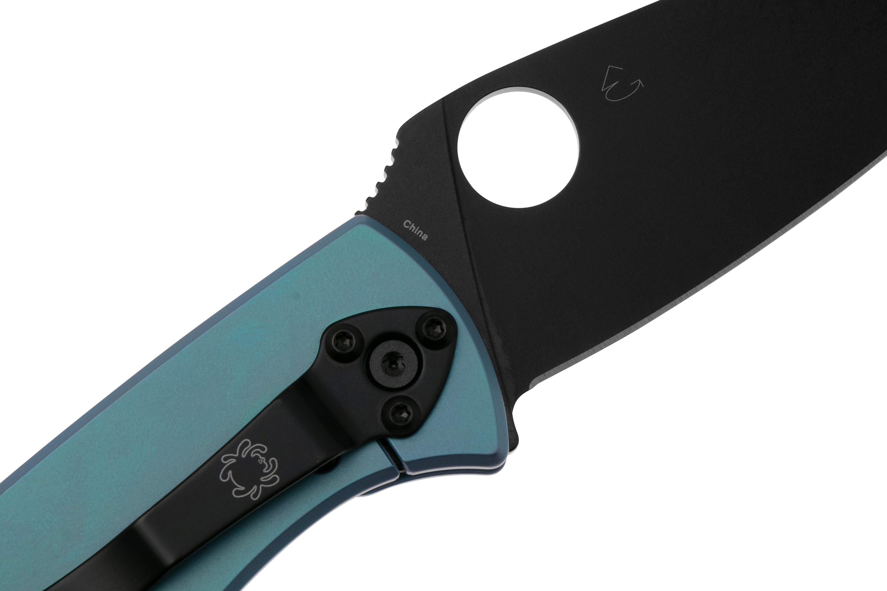 Spyderco Tenacious Black C122TIBLBKP Blue Titanium navaja | Compras con ...
