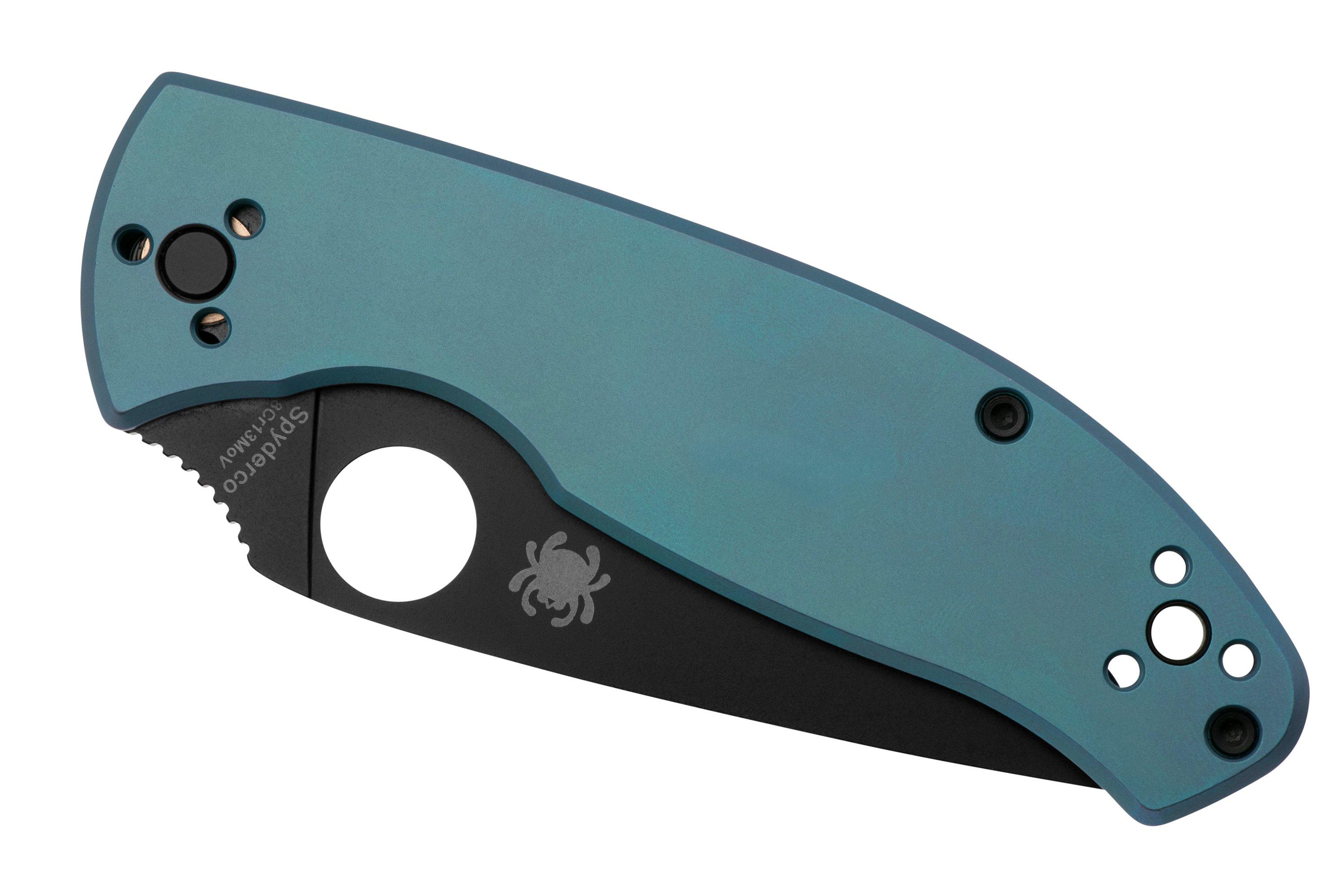 Spyderco Tenacious Black C122TIBLBKP Blue Titanium Taschenmesser ...