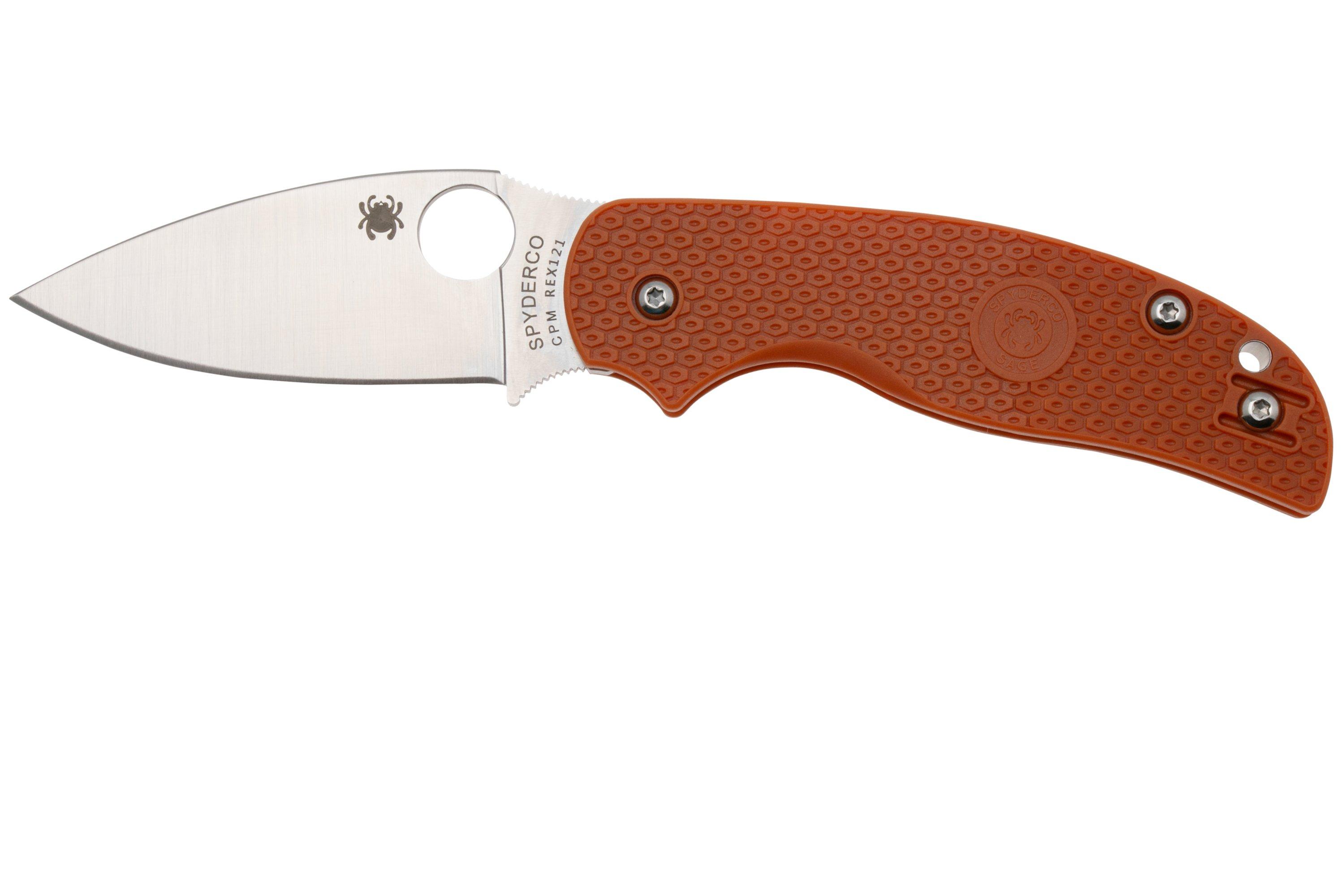 Spyderco Sage 5 Lightweight CPM REX 121 C123BORP Burnt Orange FRN ...