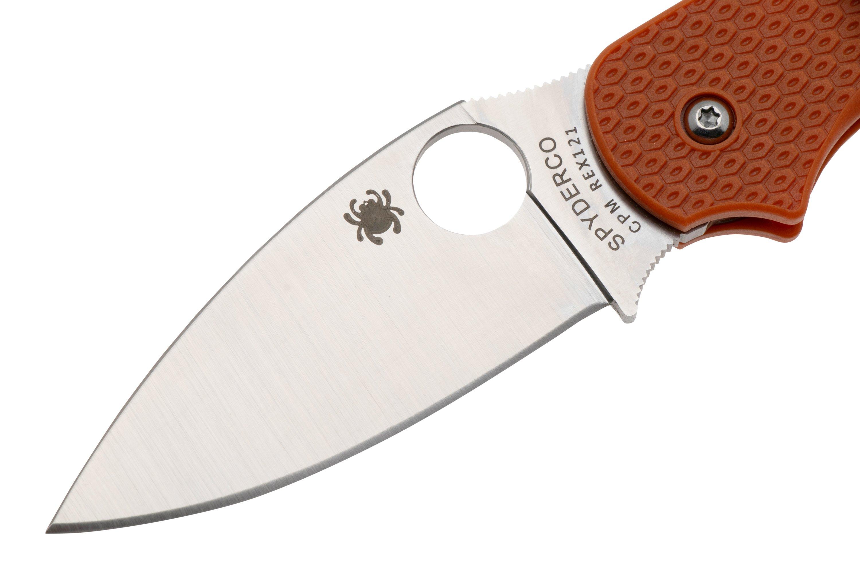 Spyderco Sage 5 Lightweight CPM REX 121 C123BORP Burnt Orange FRN pocket knife | Advantageously ...