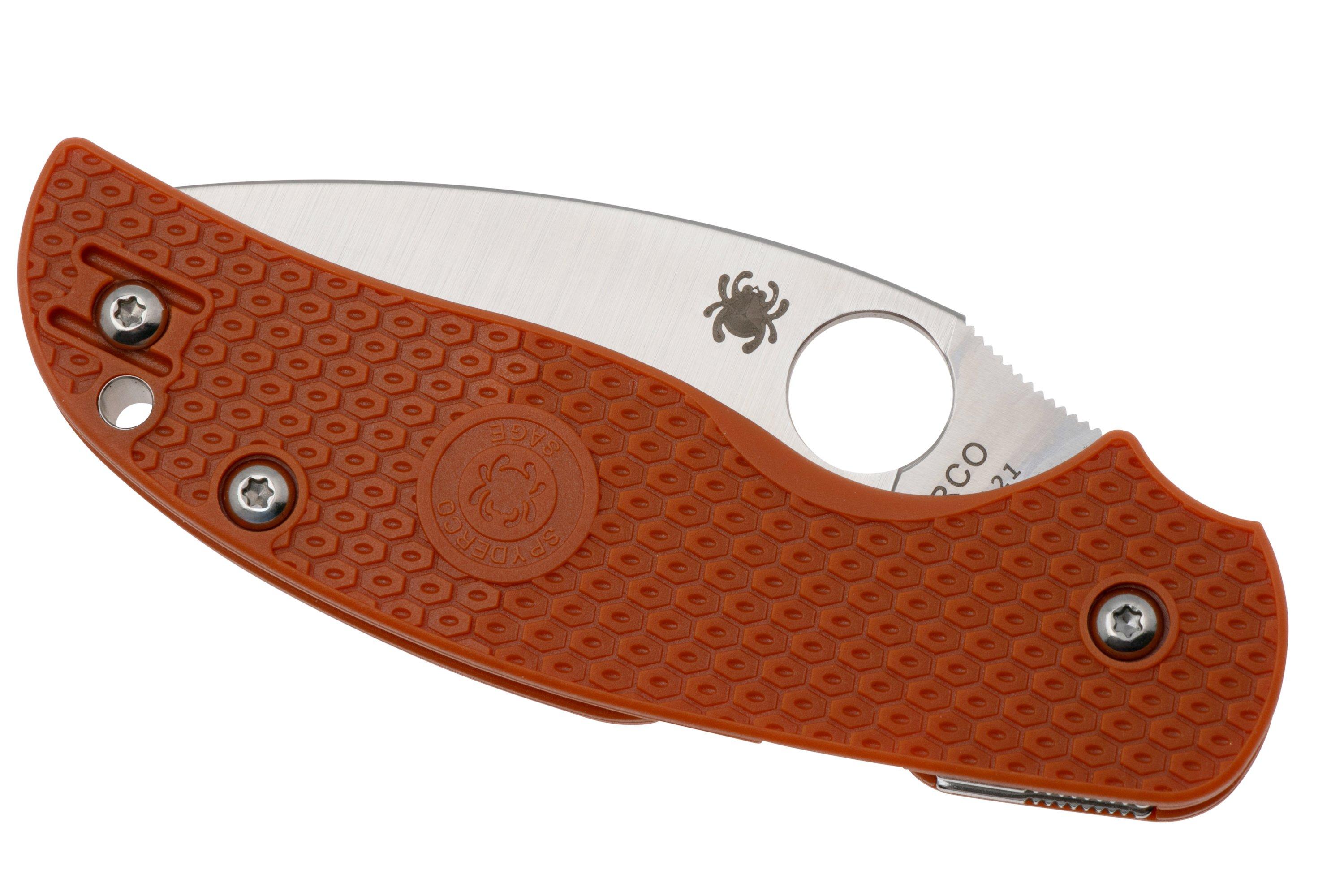 Spyderco Sage 5 Lightweight CPM REX 121 C123BORP Burnt Orange FRN ...