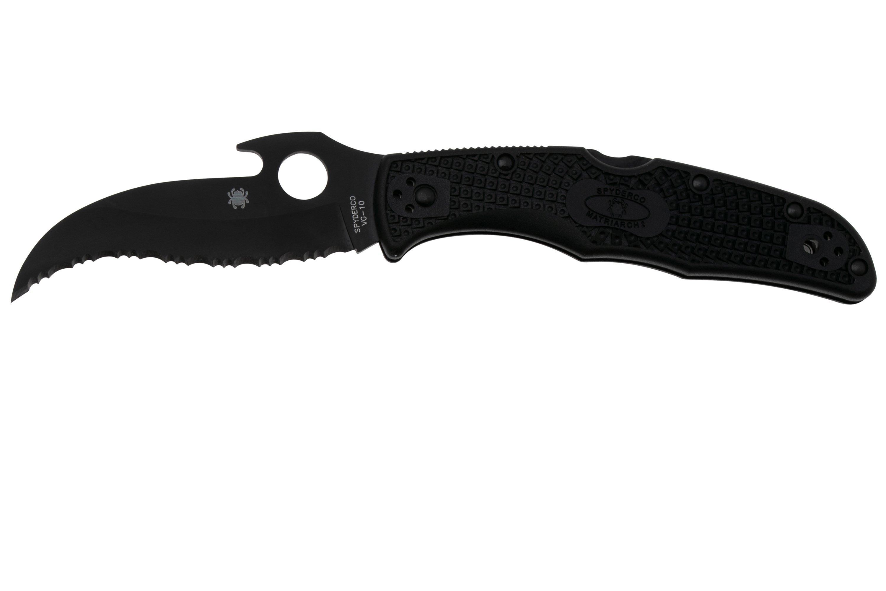 Spyderco Matriarch 2 Emerson Opener Black C12SBBK2W Black FRN, navalha ...