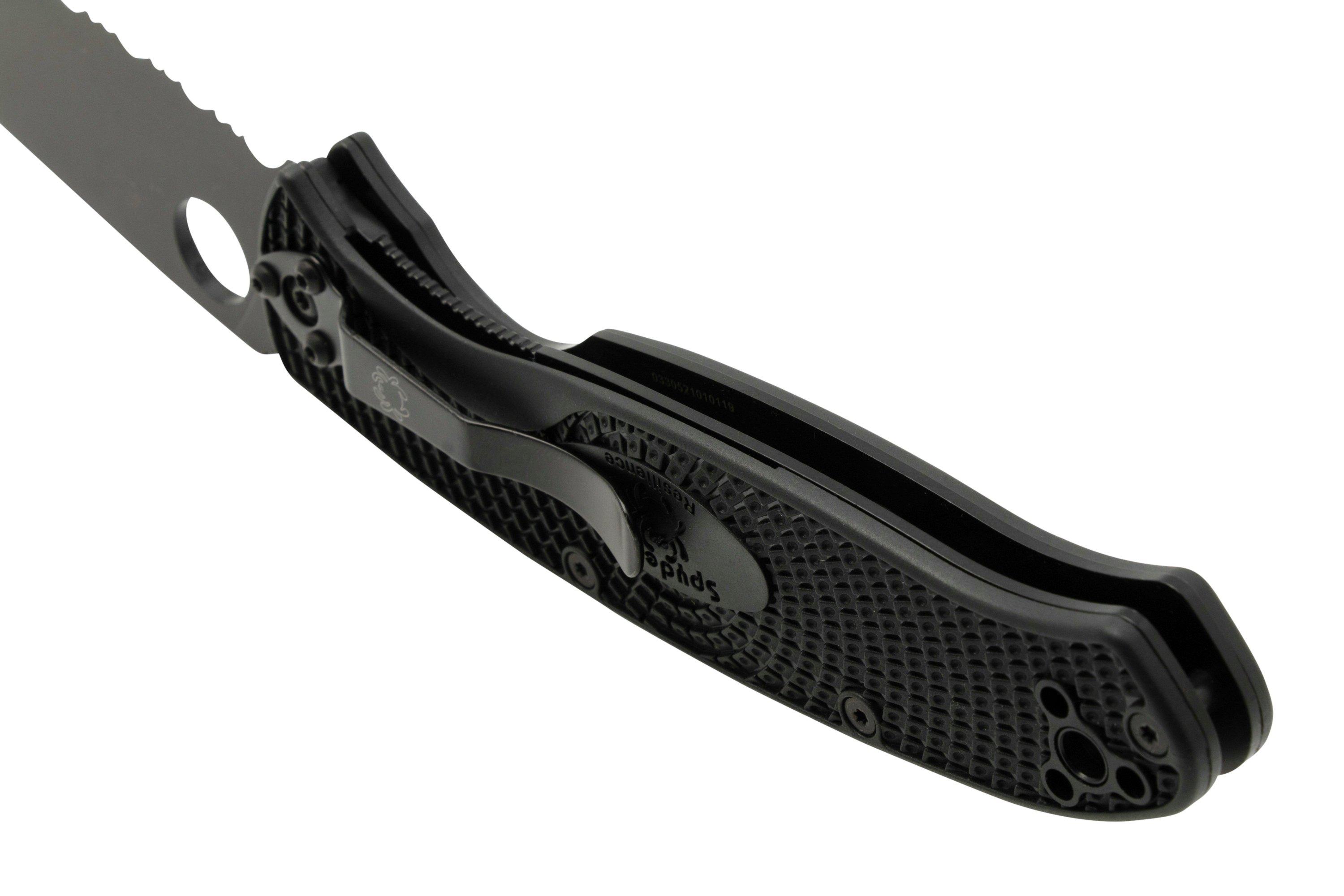 Spyderco Resilience Lightweight Black C142PSBBK FRN partly serrated ...