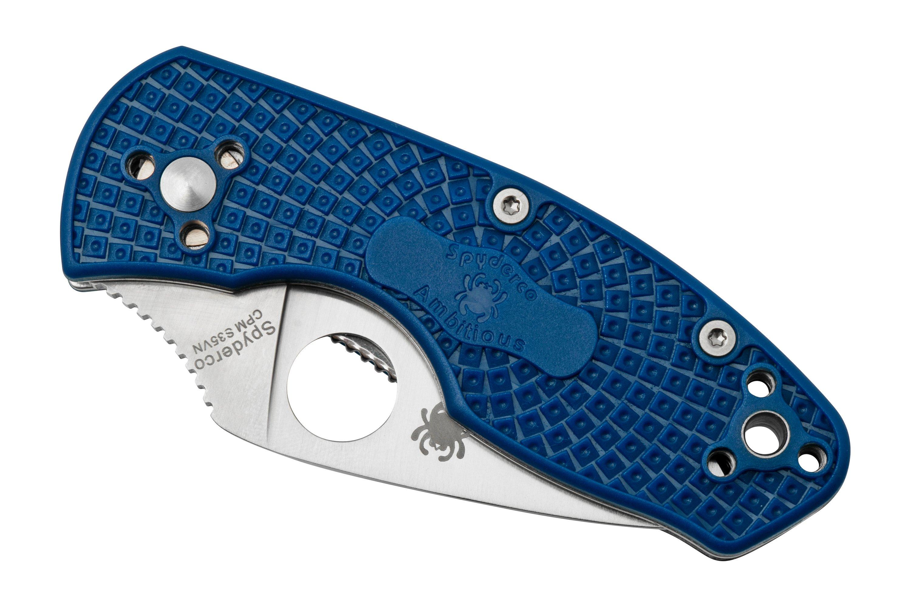 Spyderco Ambitious Lightweight C148PBL, CPM S35VN, azul navalha ...