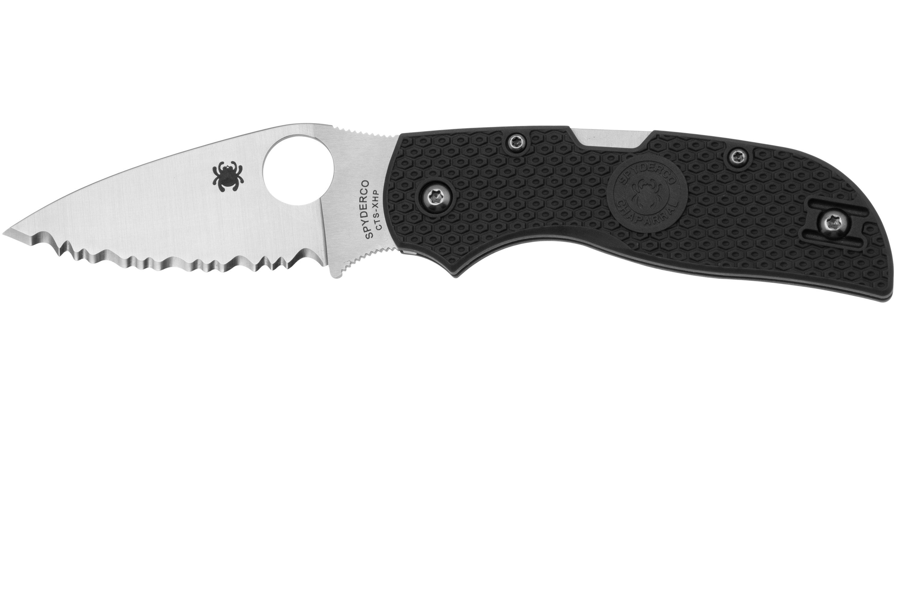 Spyderco Chaparral Lightweight C152SGY Gray FRN, serrated pocket knife ...
