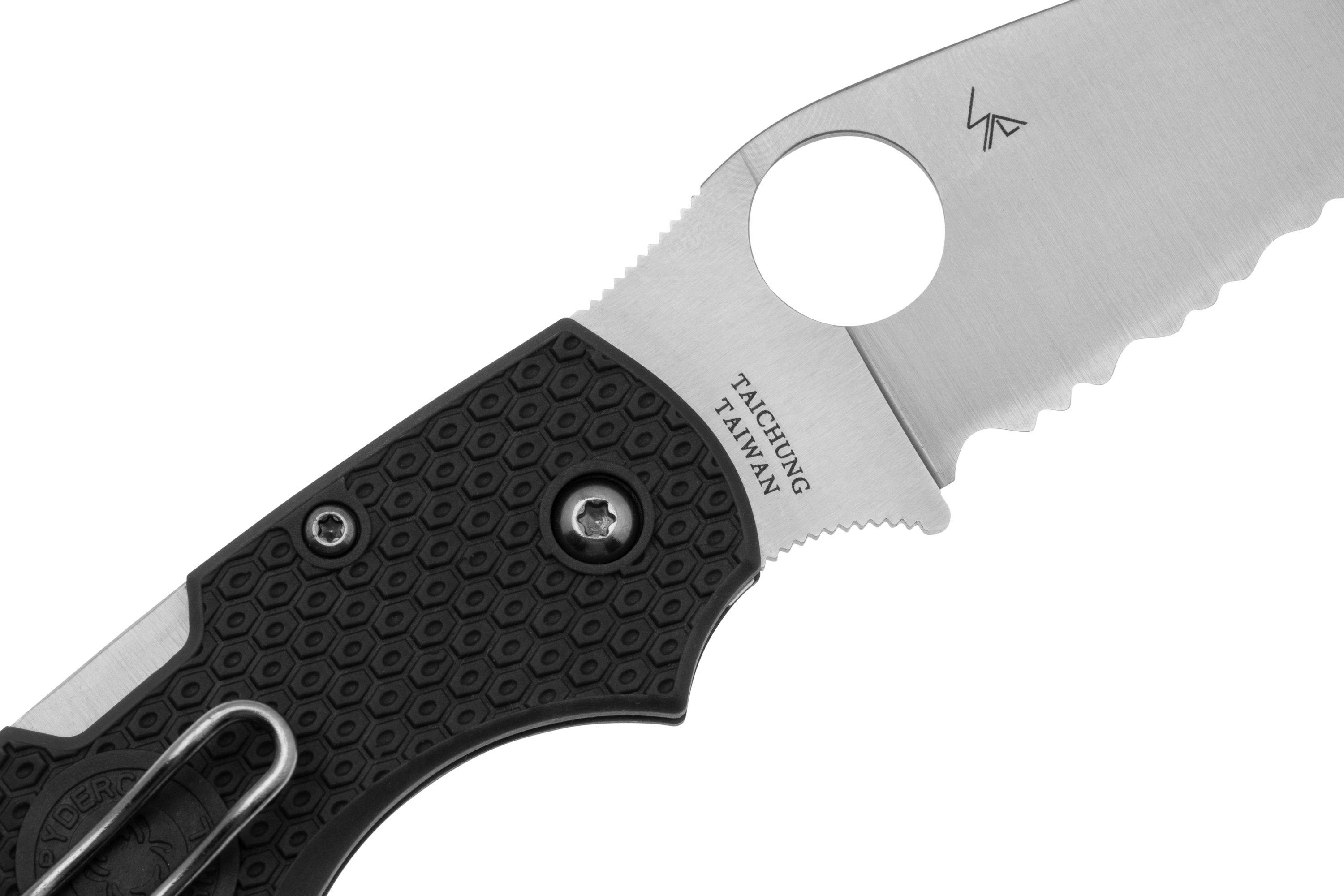 Spyderco Chaparral Lightweight C152SGY Gray FRN, serrated pocket knife ...