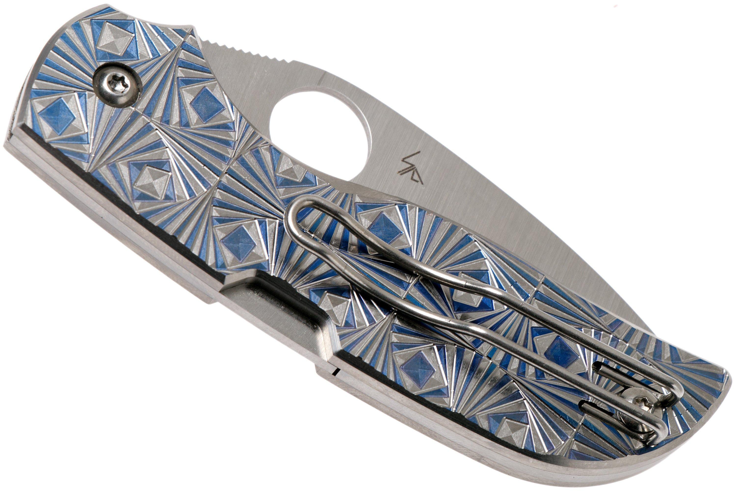Spyderco Chaparral Blue Stepped Titanium C152STIBLP pocket knife ...