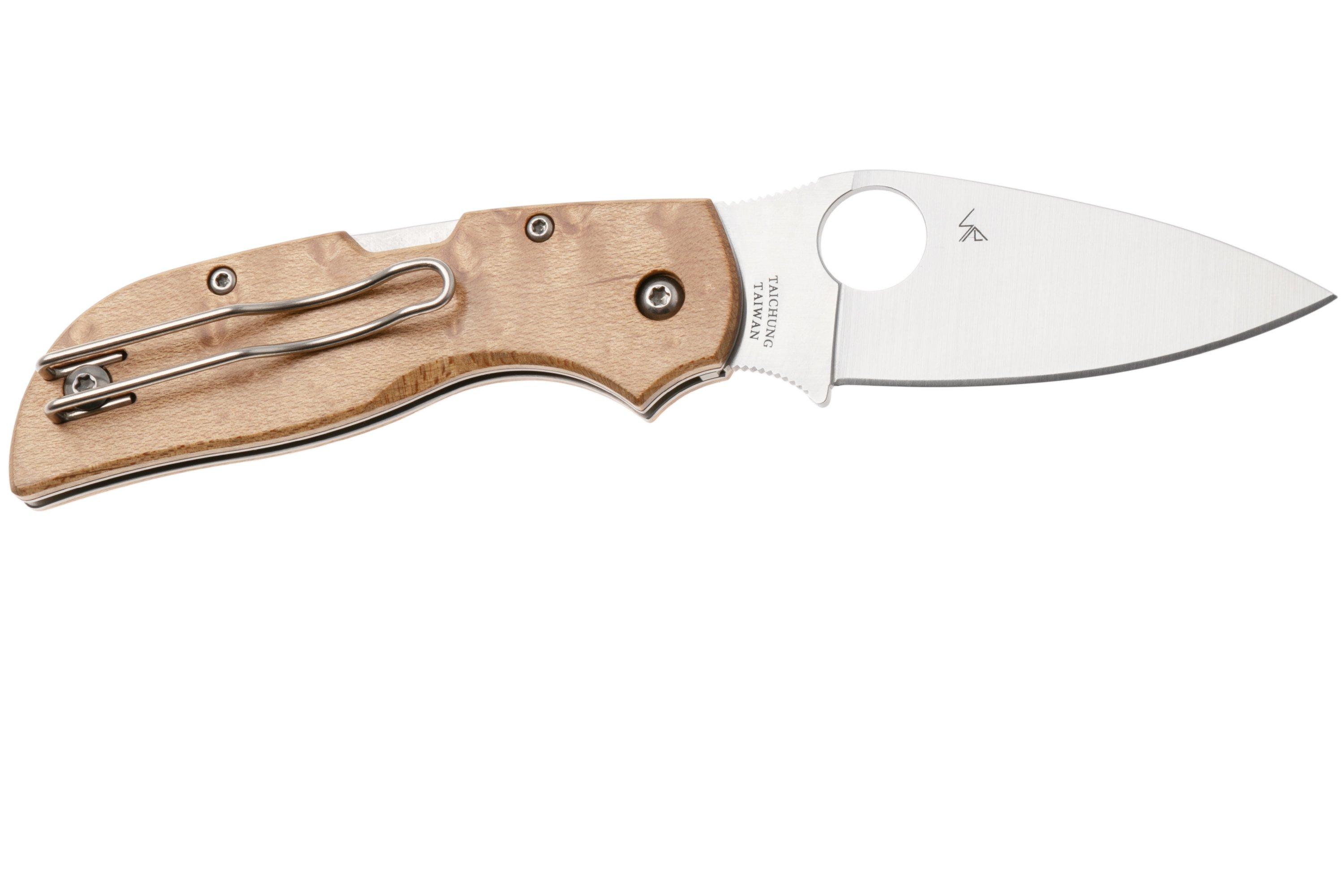 Spyderco Chaparral Birdseye Maple Wood C152WDP pocket knife ...