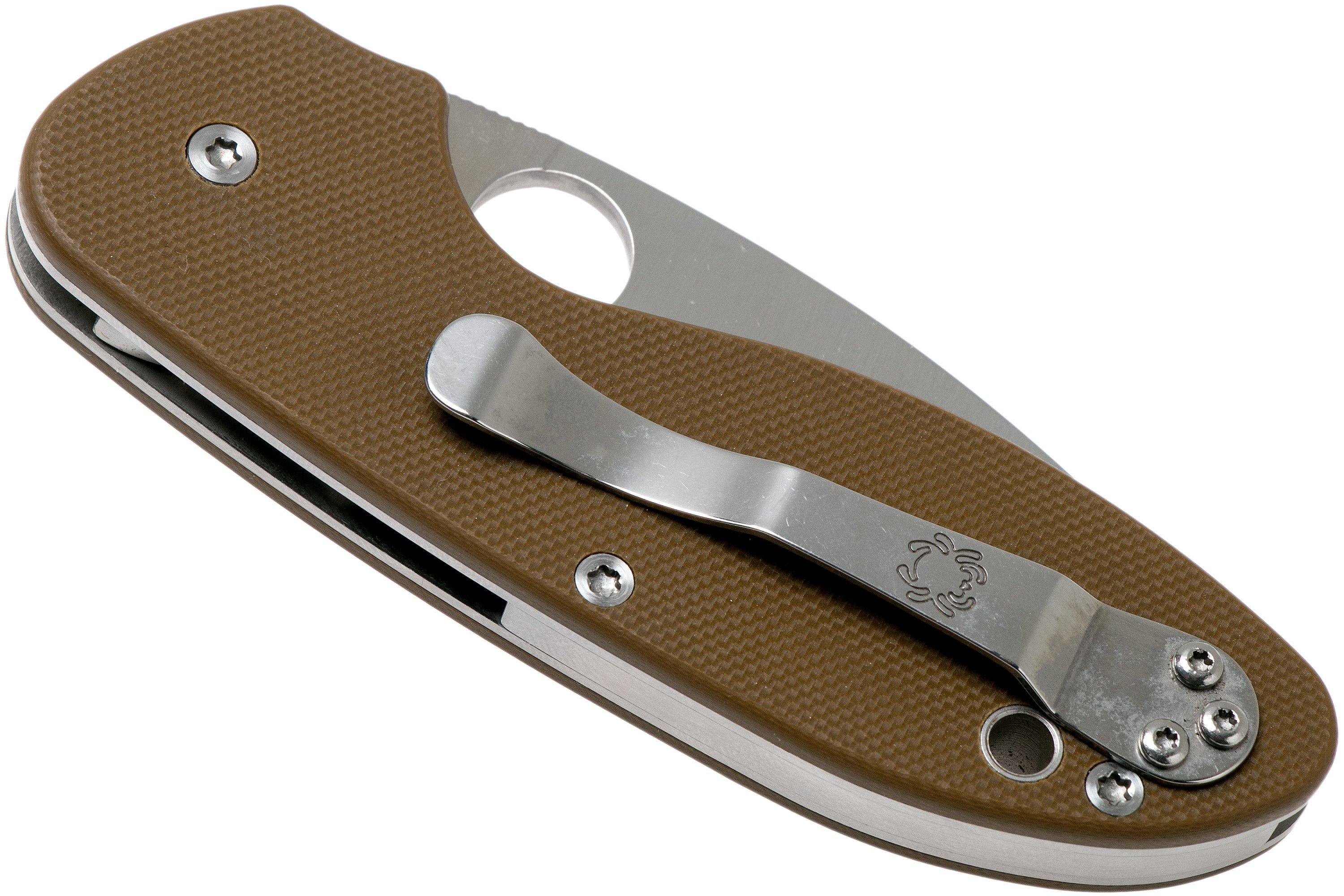 Spyderco Efficient C216GPBN brown pocket knife | Advantageously ...
