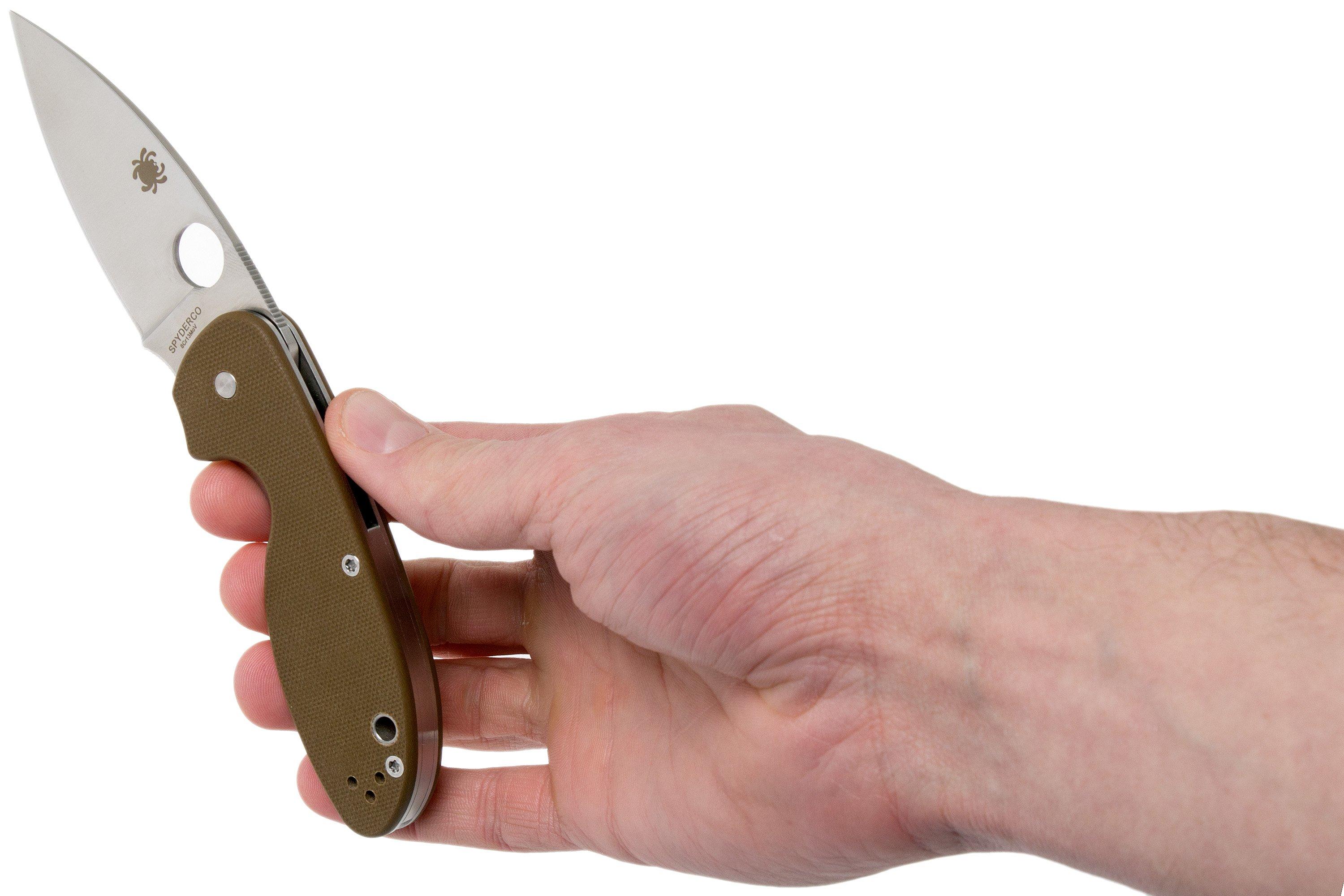 Spyderco Efficient C216GPBN brown pocket knife | Advantageously ...