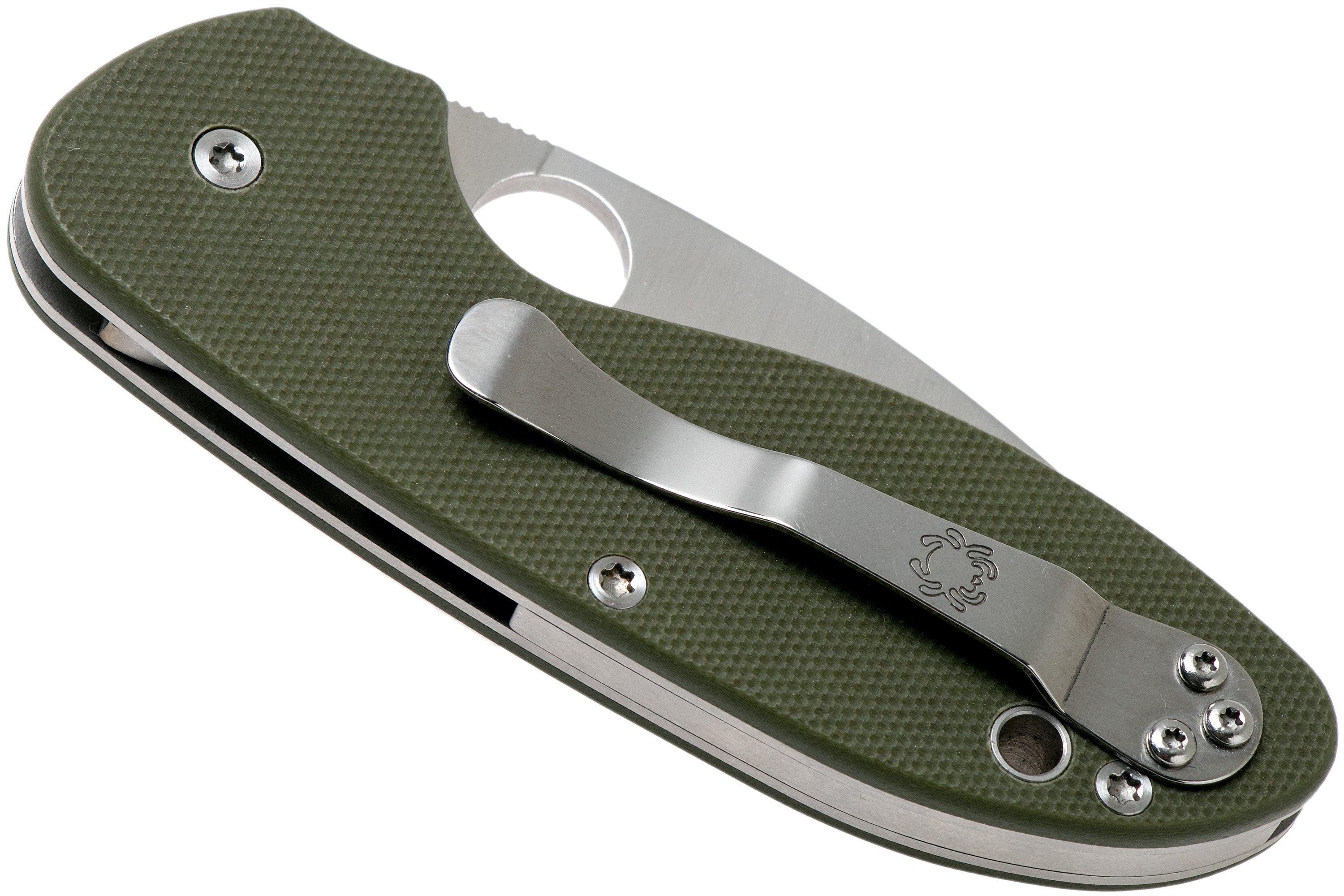Spyderco Efficient C216GPGR green pocket knife | Advantageously ...