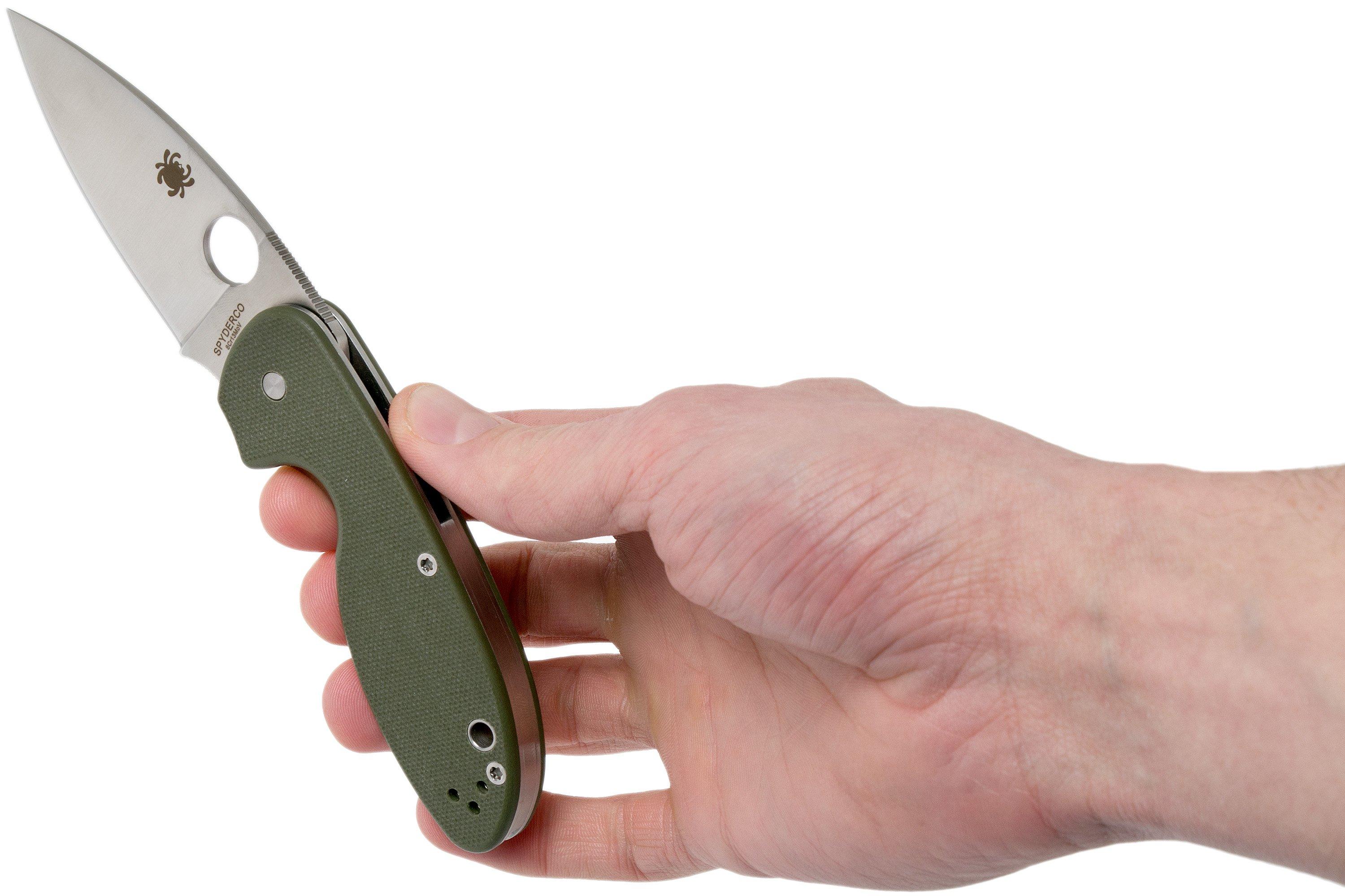 Spyderco Efficient C216GPGR green pocket knife | Advantageously ...