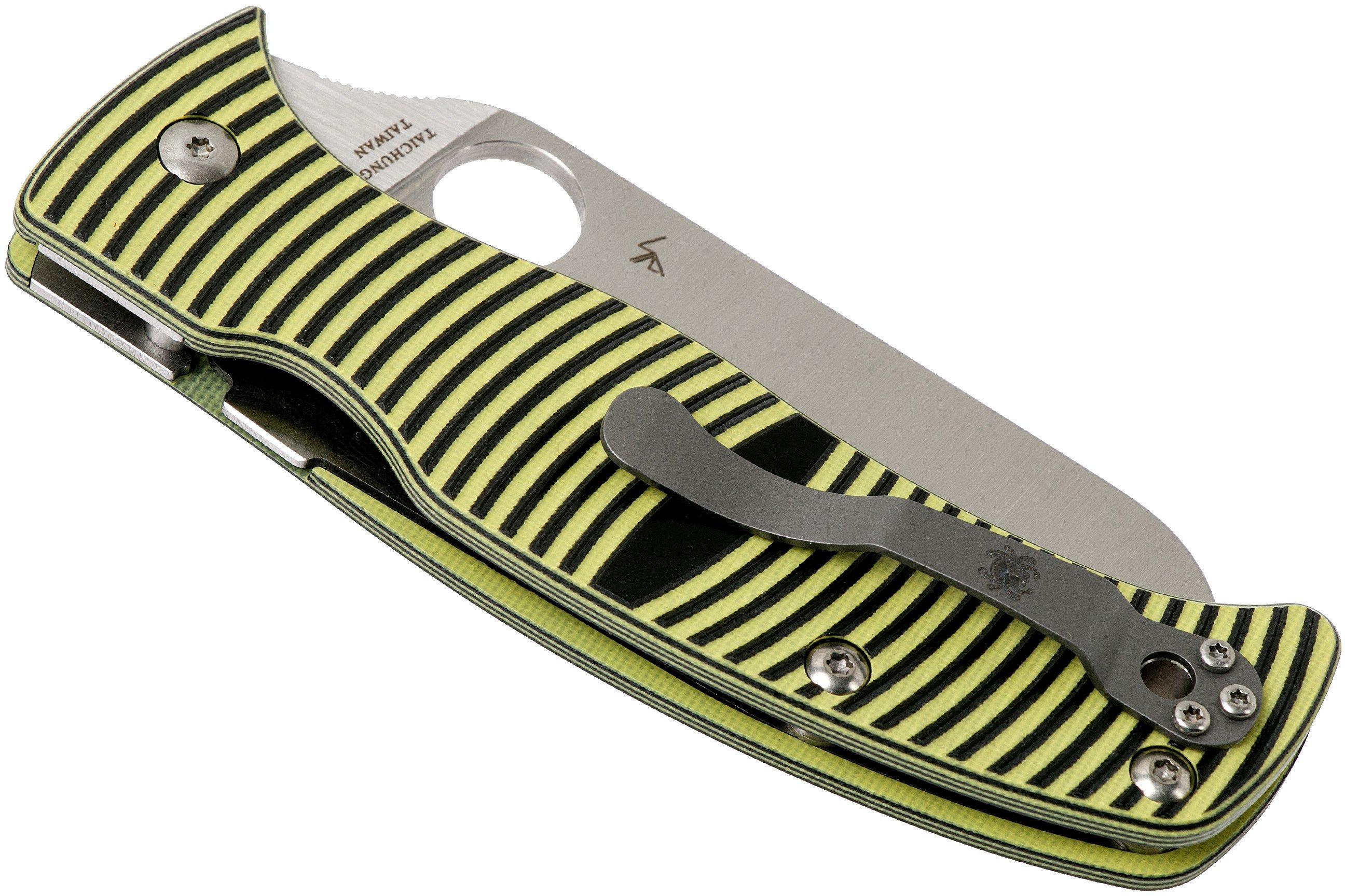 Spyderco Caribbean C217GPSF Sheepfoot pocket knife, Sal Glesser design ...