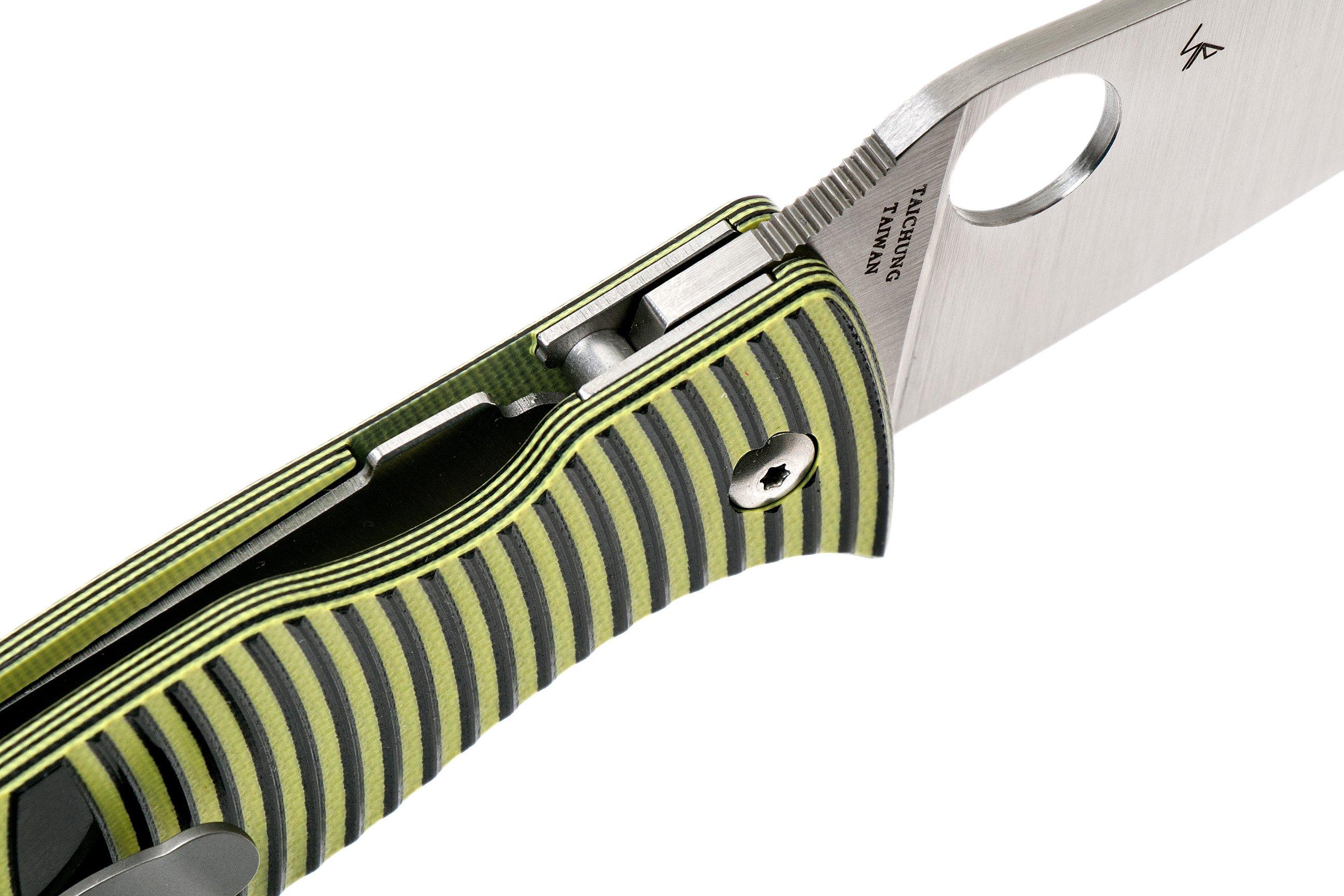 Spyderco Caribbean C217GPSF Sheepfoot pocket knife, Sal Glesser design ...