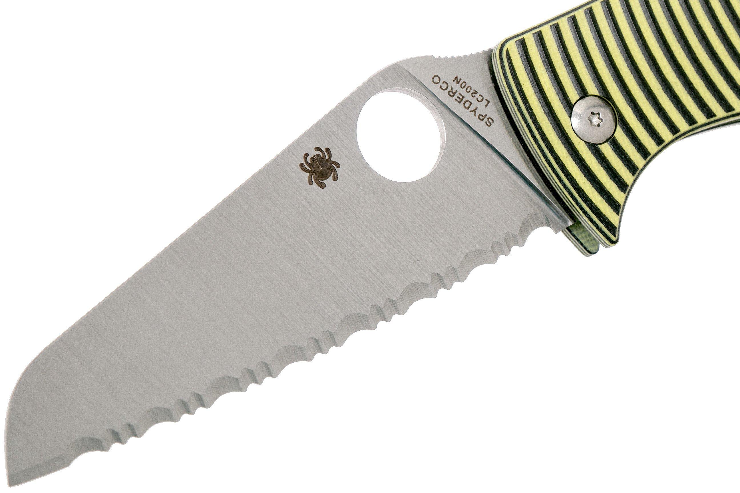 Spyderco Caribbean C217GSSF Sheepfoot serrated pocket knife, Sal ...