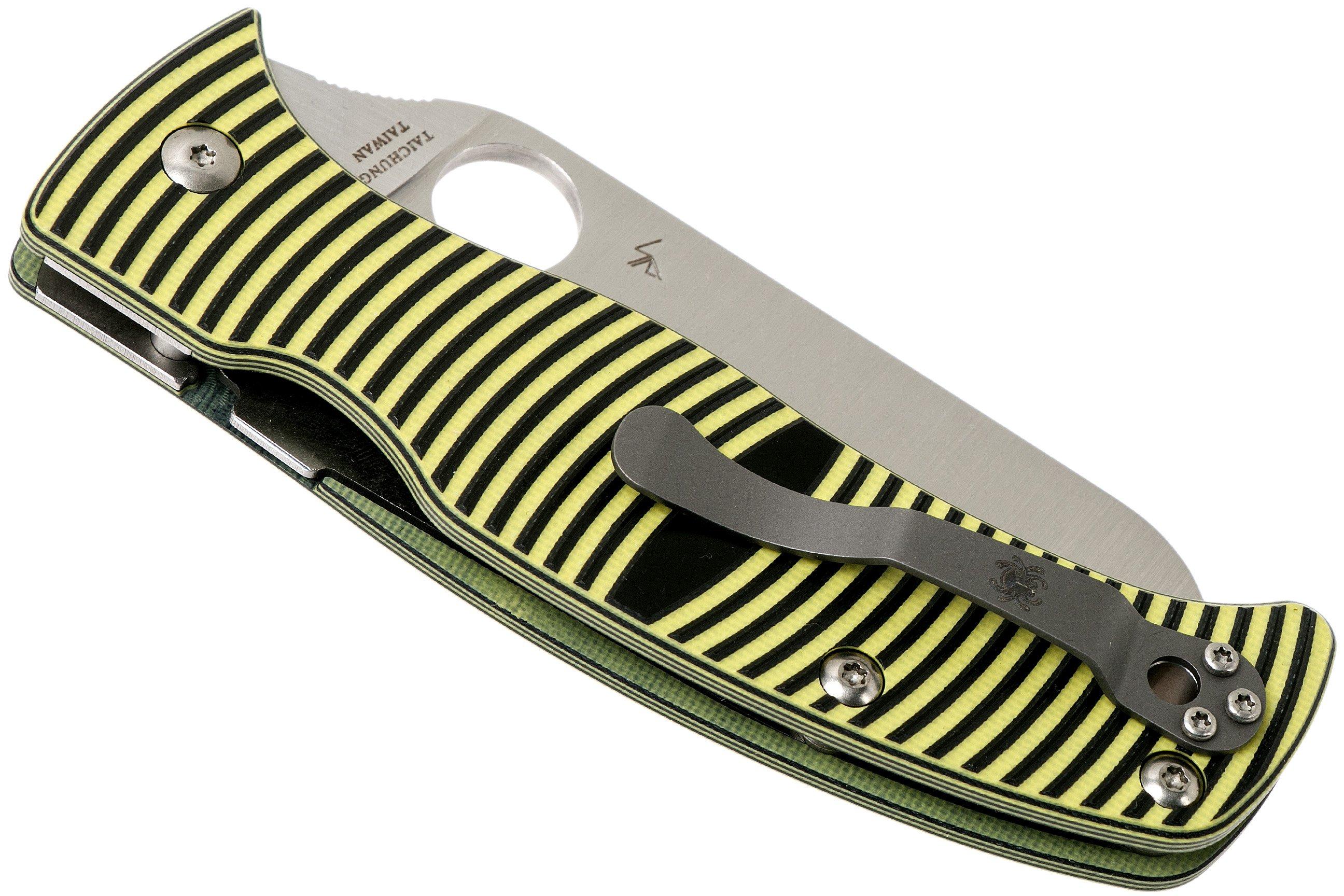 Spyderco Caribbean C217GSSF Sheepfoot serrated pocket knife, Sal ...