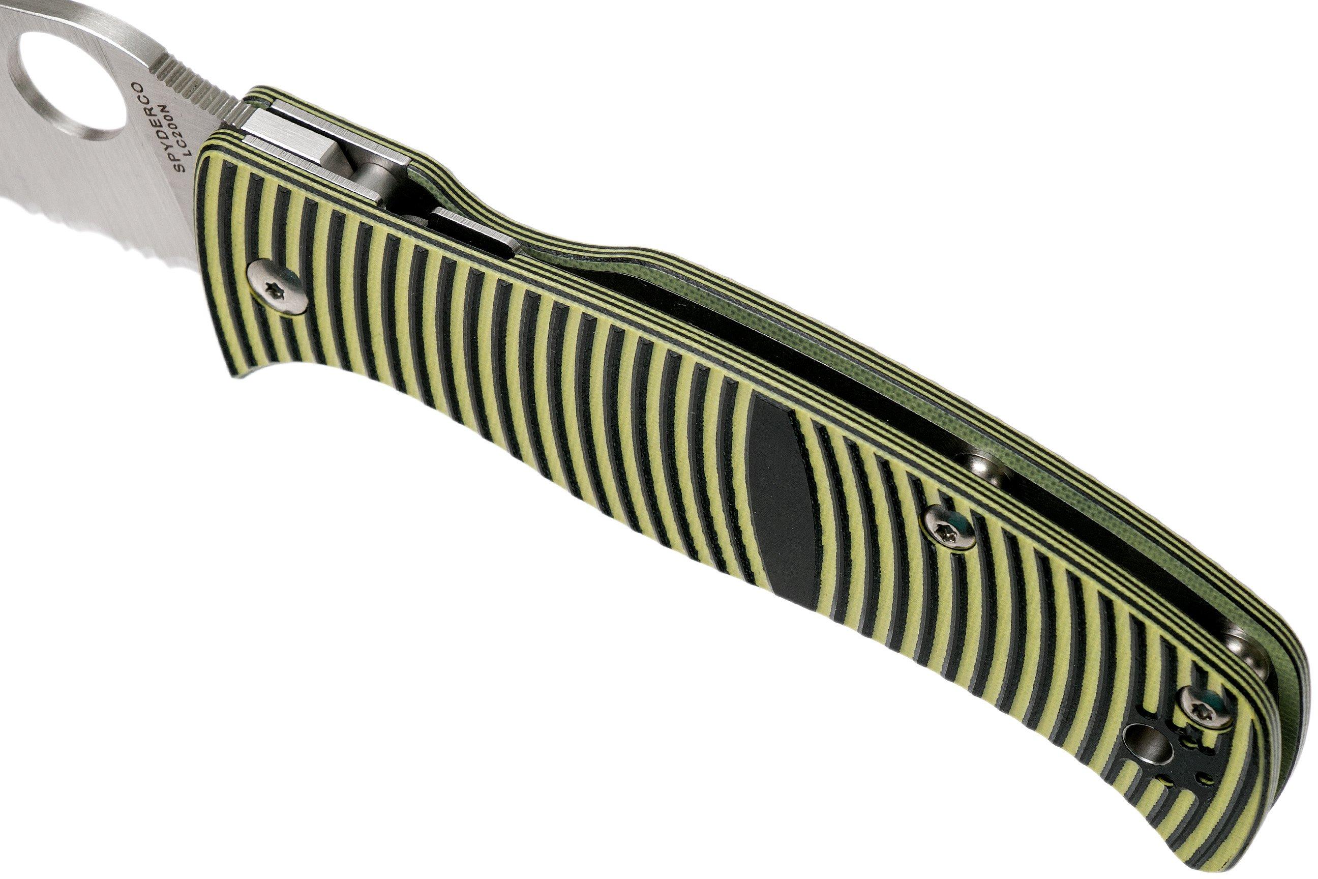 Spyderco Caribbean C217GSSF Sheepfoot serrated pocket knife, Sal ...