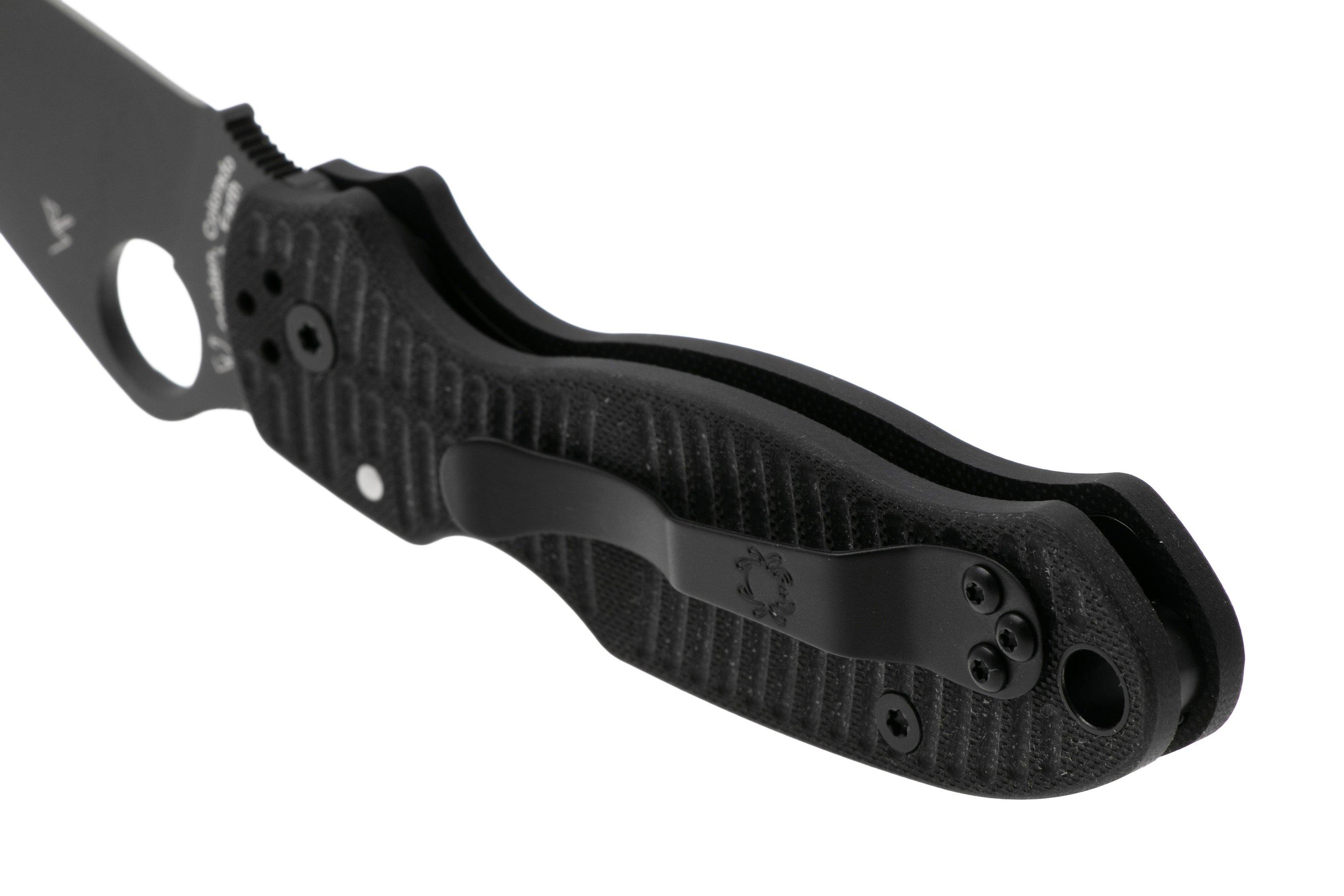 Spyderco Para 3 Salt Black DLC CPM MagnaCut C223GMCBKP Black G10 ...