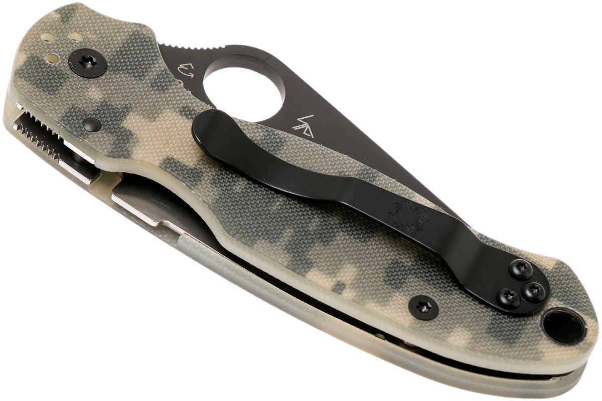 Spyderco Para 3 Camo Black C223GPCMOBK pocket knife | Advantageously ...