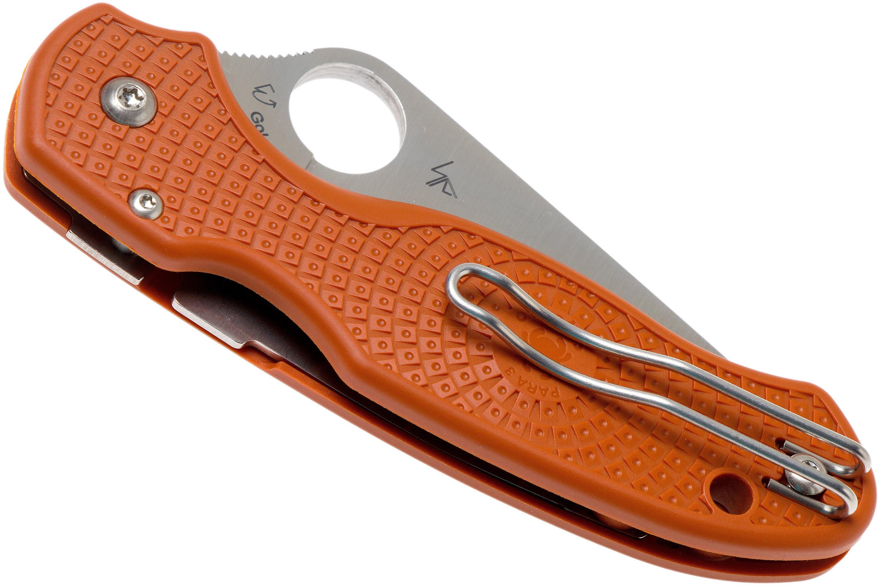 Spyderco Para 3 Lightweight REX45 Burnt Orange FRN C223PBORE Sprint Run ...