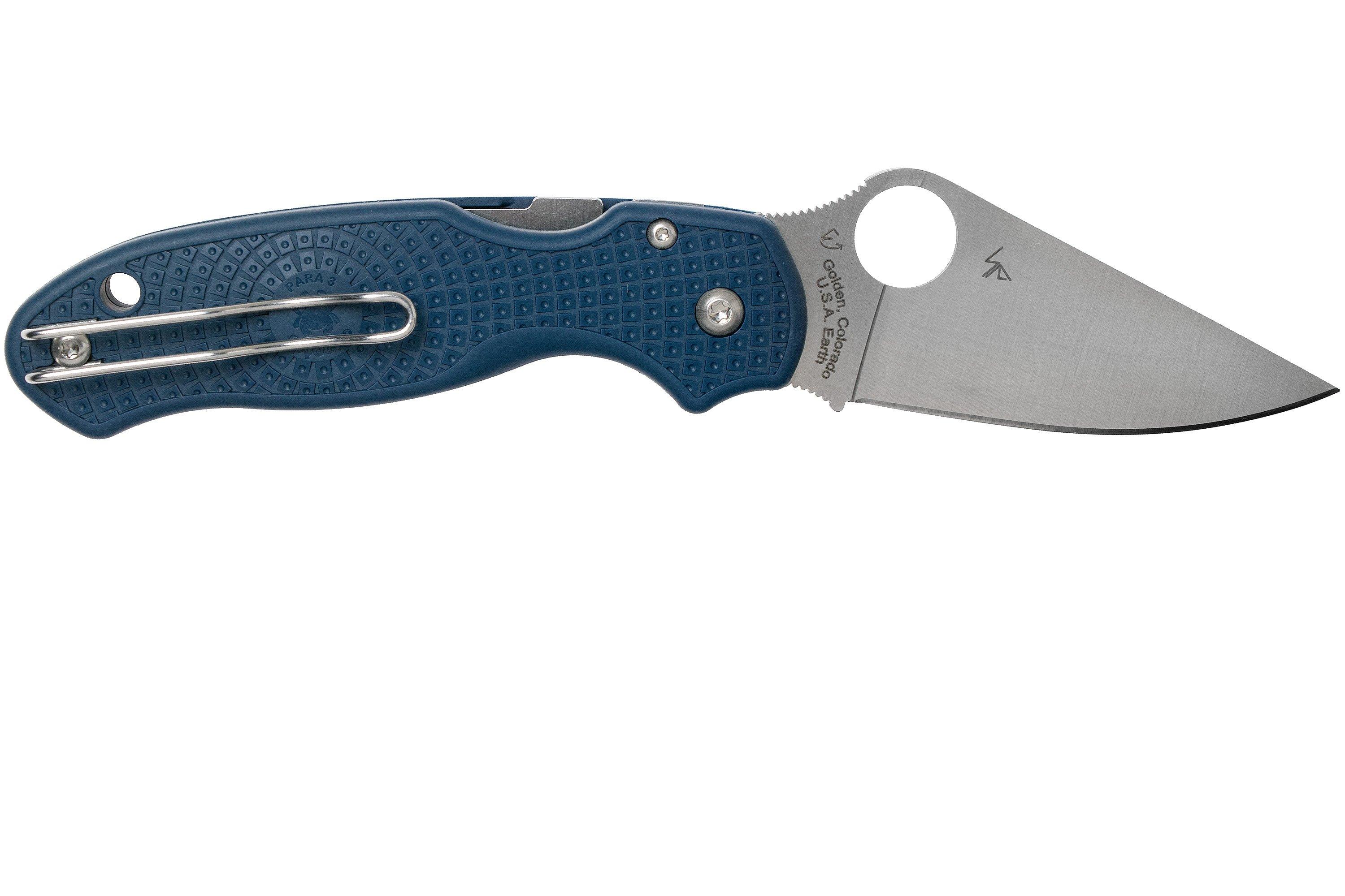 Spyderco Para 3 Lightweight CPM SPY-27 Cobalt Blue FRN C223PCBL ...