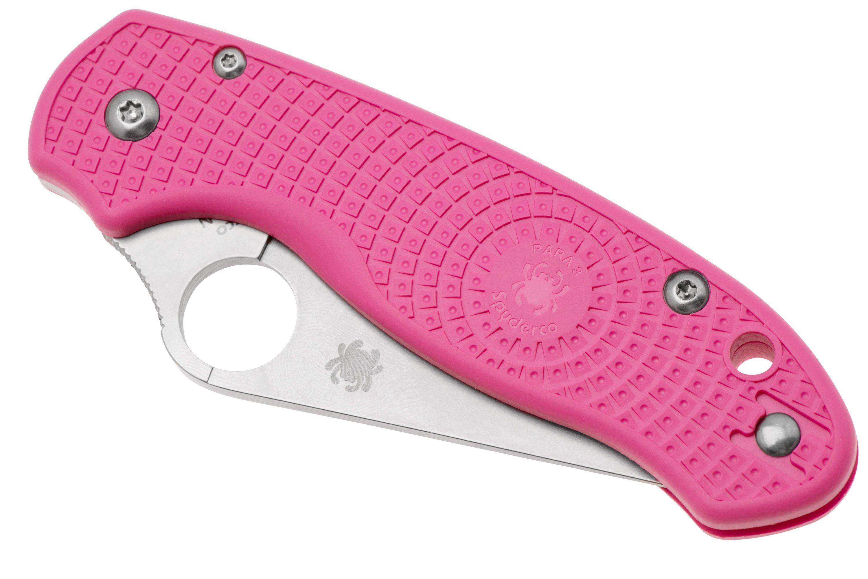 Spyderco Para 3 Lightweight Pink C223PPN FRN CTS-BD1N, Pink Heals ...
