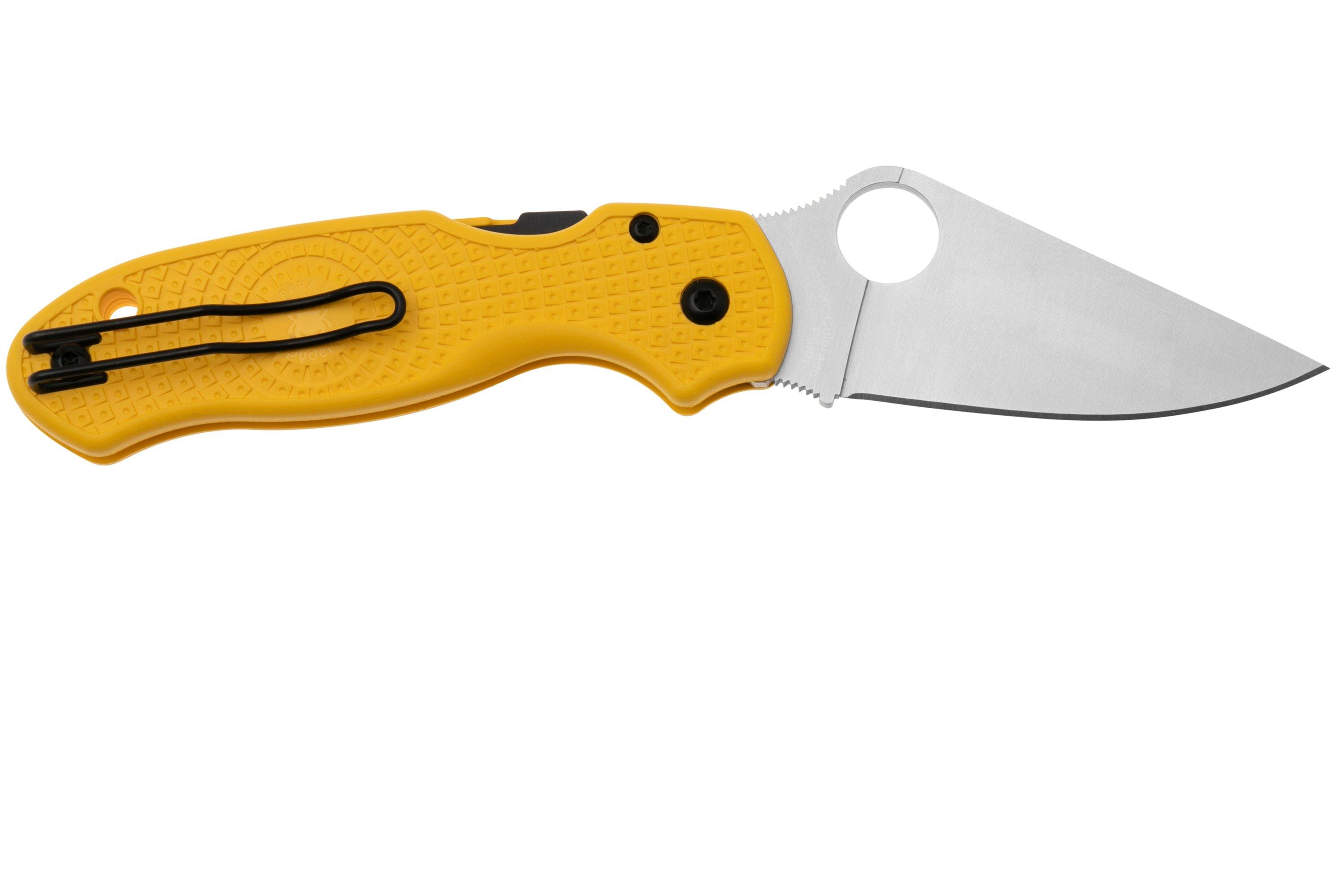 Spyderco Para 3 Salt Lightweight CPM Magnacut C223PYL Yellow FRN ...
