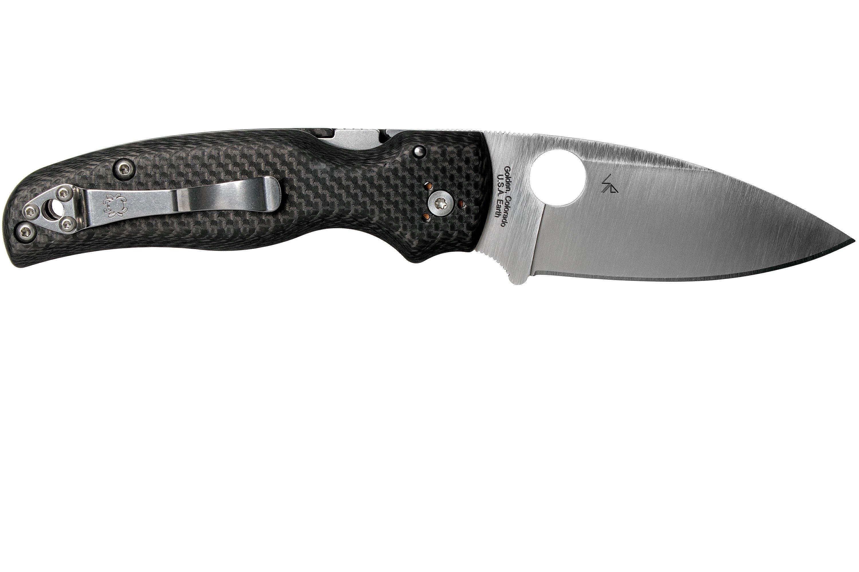 Spyderco Shaman C229CFP Sprint Run S90V pocket knife, Sal Glesser ...