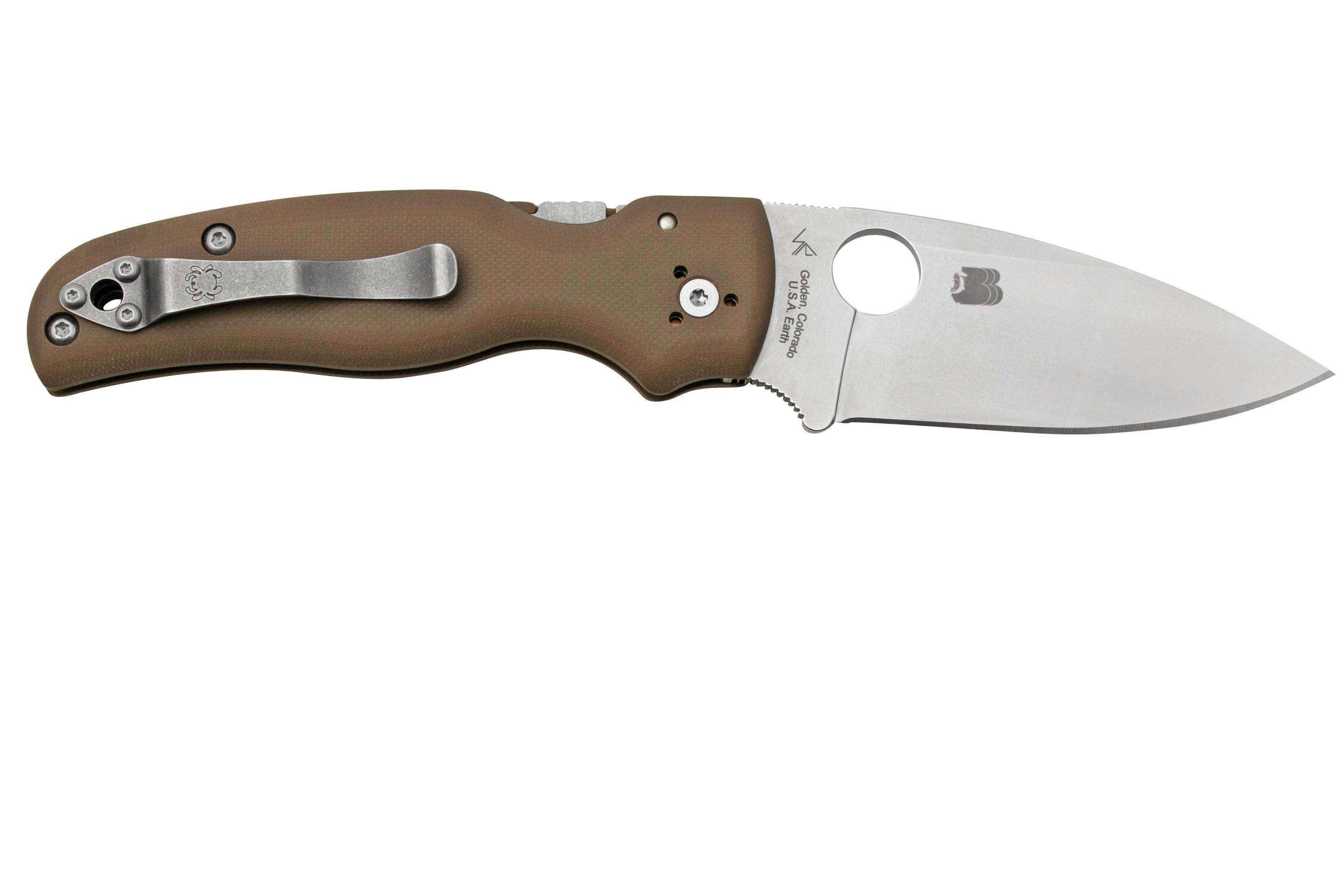 Spyderco Shaman Sprint Run C229GBN15V Brown G10, CPM-15V, pocket knife ...