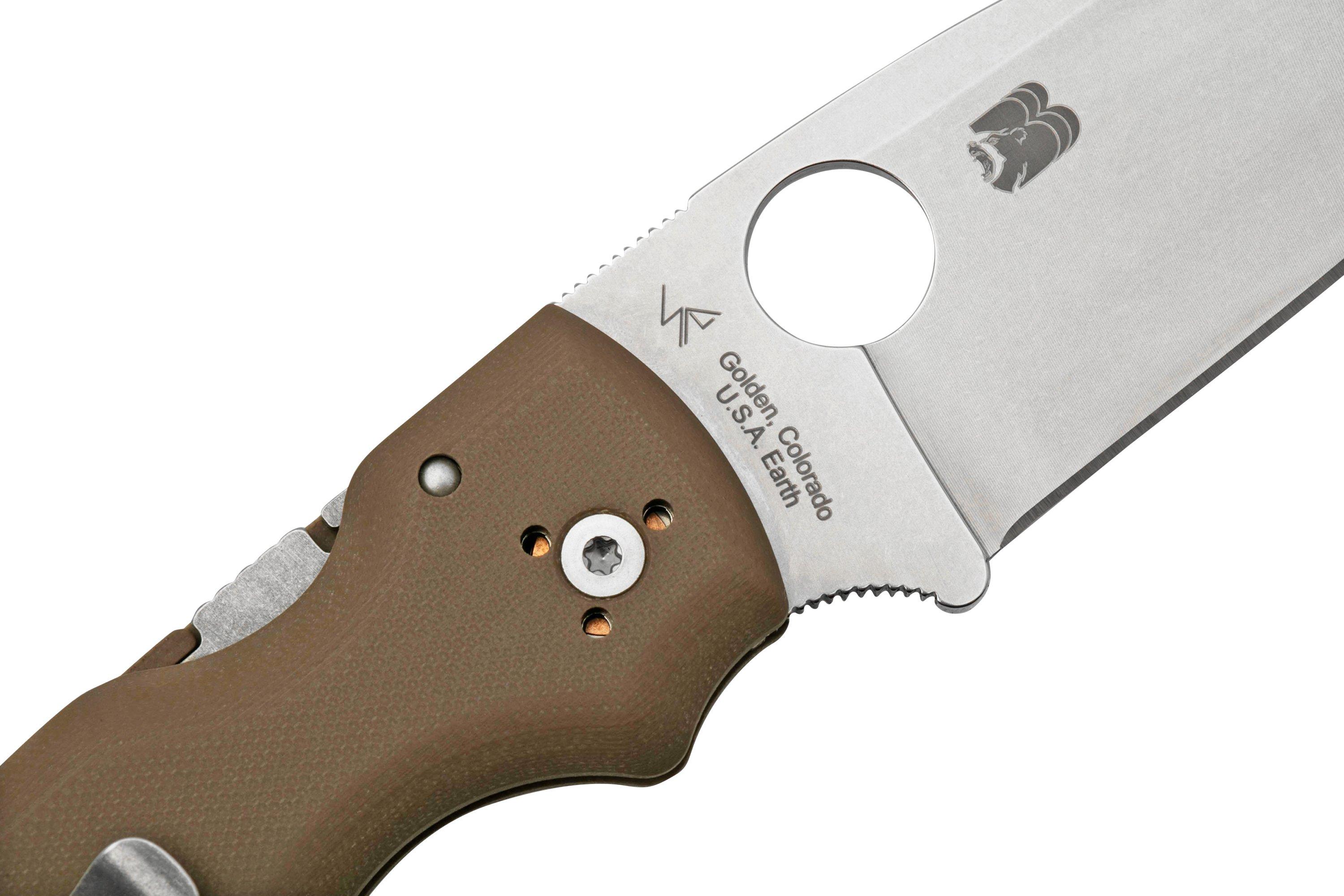 Spyderco Shaman Sprint Run C229GBN15V Brown G10, CPM-15V, pocket knife ...