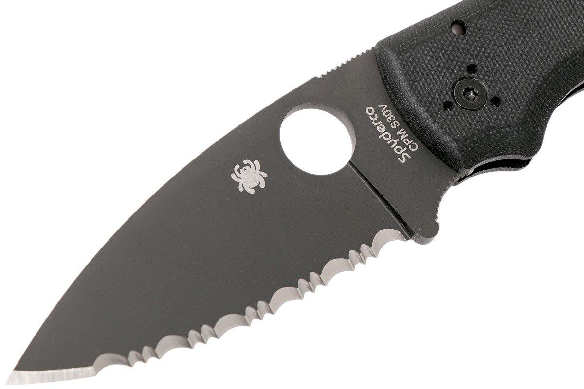 Spyderco Shaman C229GSBK Serrated pocket knife, Sal Glesser design ...