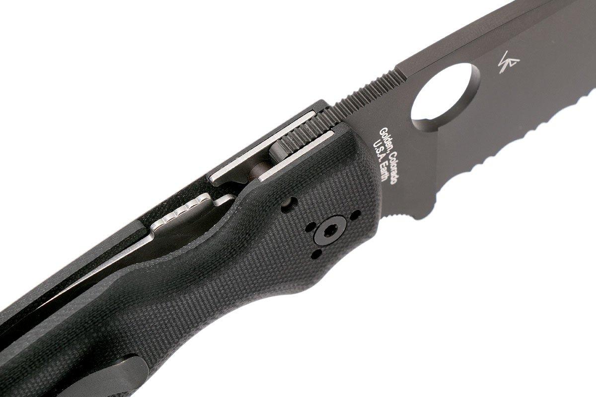 Spyderco Shaman C229GSBK Serrated pocket knife, Sal Glesser design ...