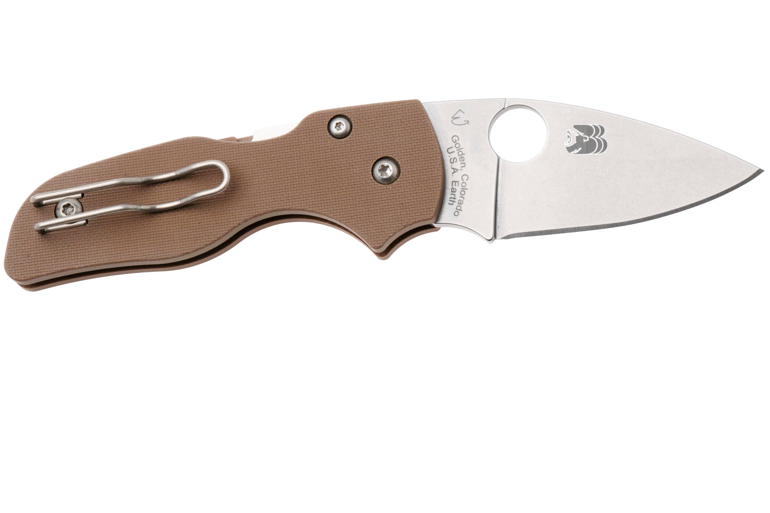 Spyderco Lil' Native CPM 15V Compression Lock C230GPBN15V Brown G10 ...