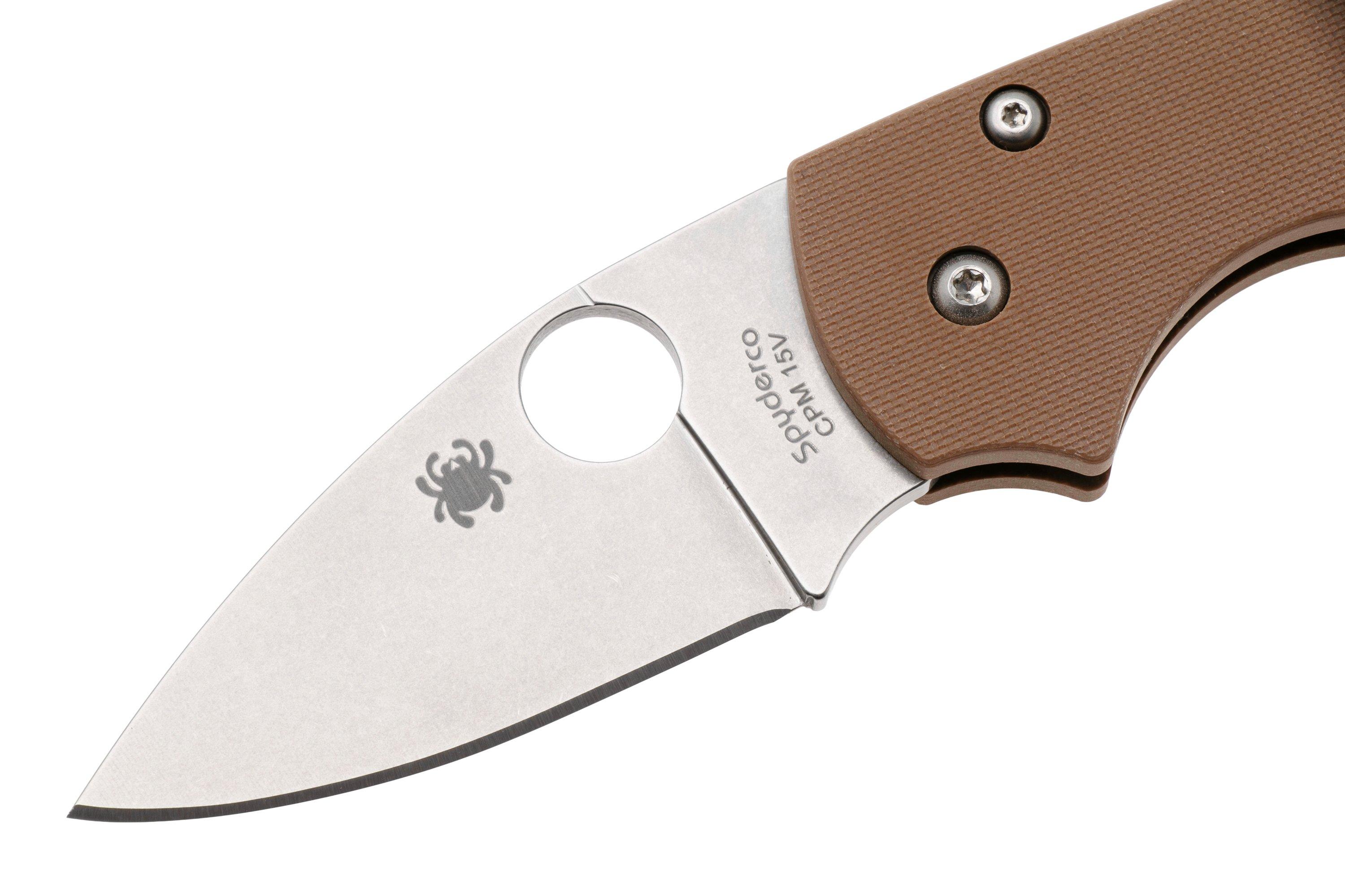 Spyderco Lil' Native CPM 15V Compression Lock C230GPBN15V Brown G10 ...