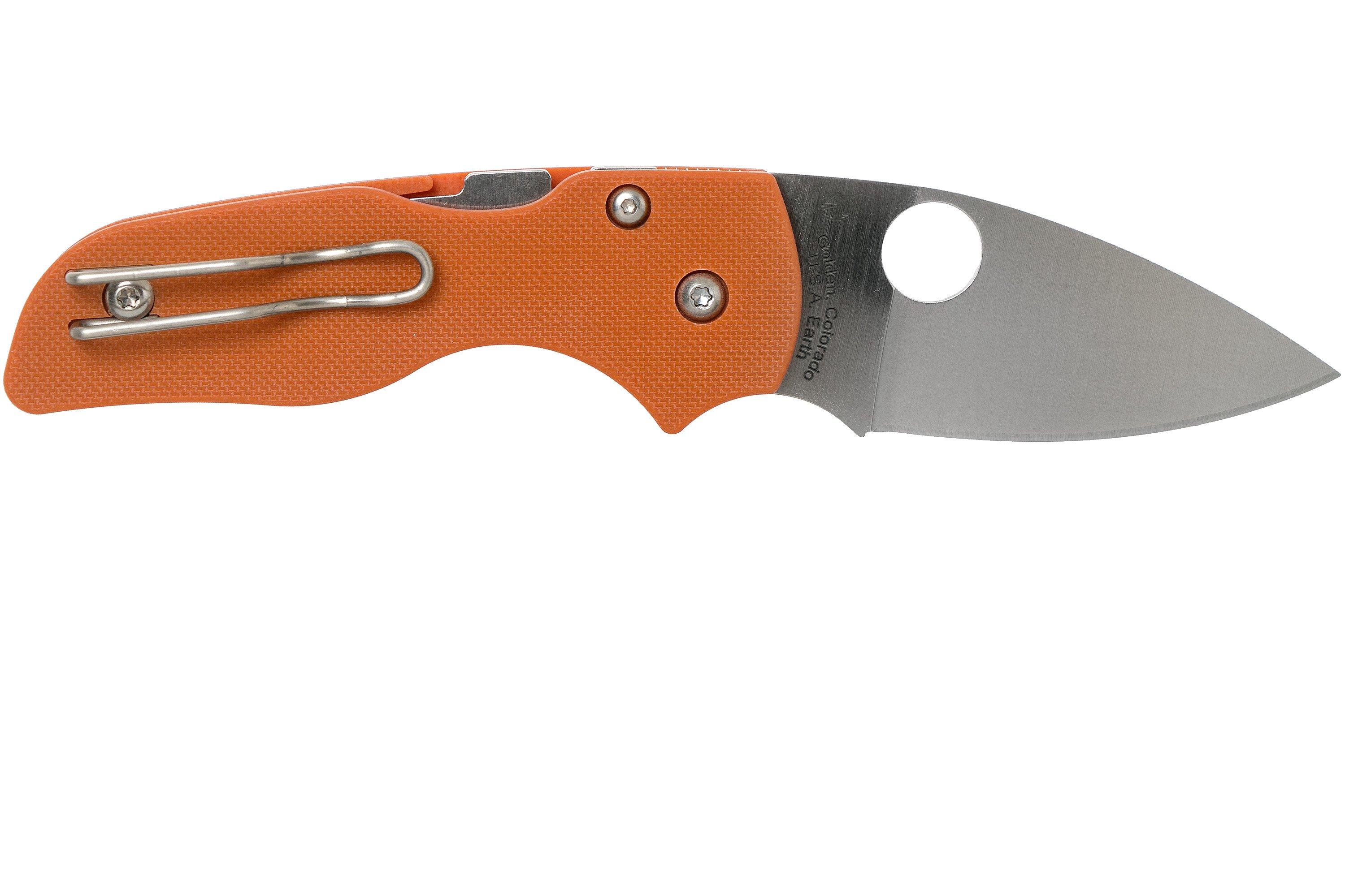 Spyderco Lil' Native REX45 Burnt Orange G10 C230GPBORE Sprint Run ...